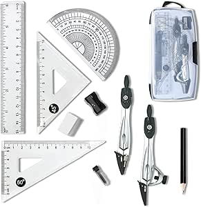 Compas Ensemble de 10 Pcs, FlyWave Compa avec Protection, Compas Enfant ...