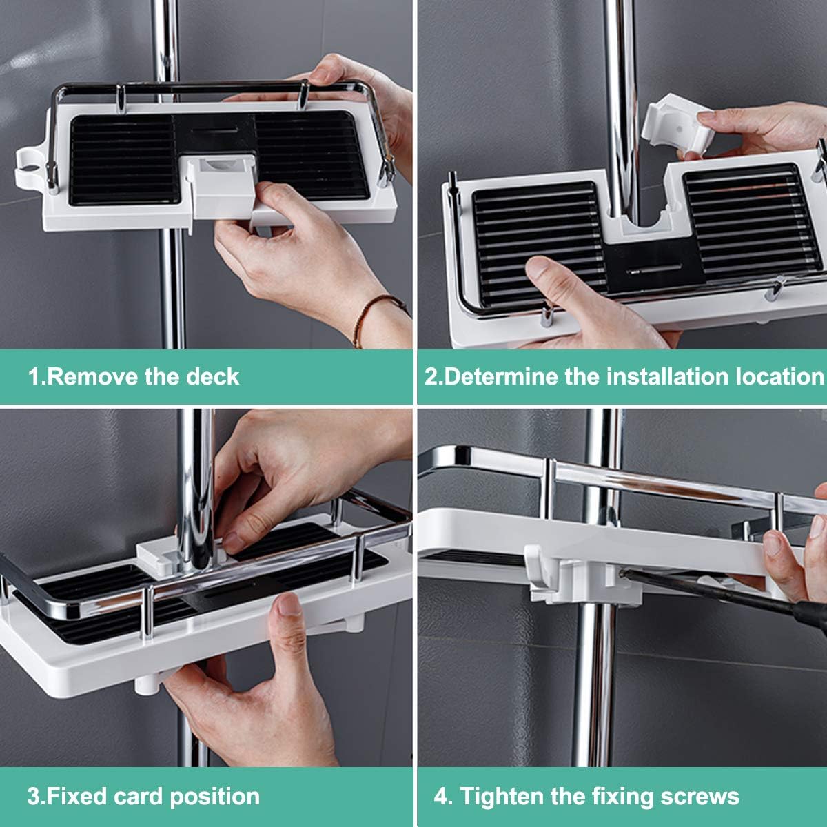 Etagère Douche Télescopique, Tablette Support Douche, Etagère de Salle ...