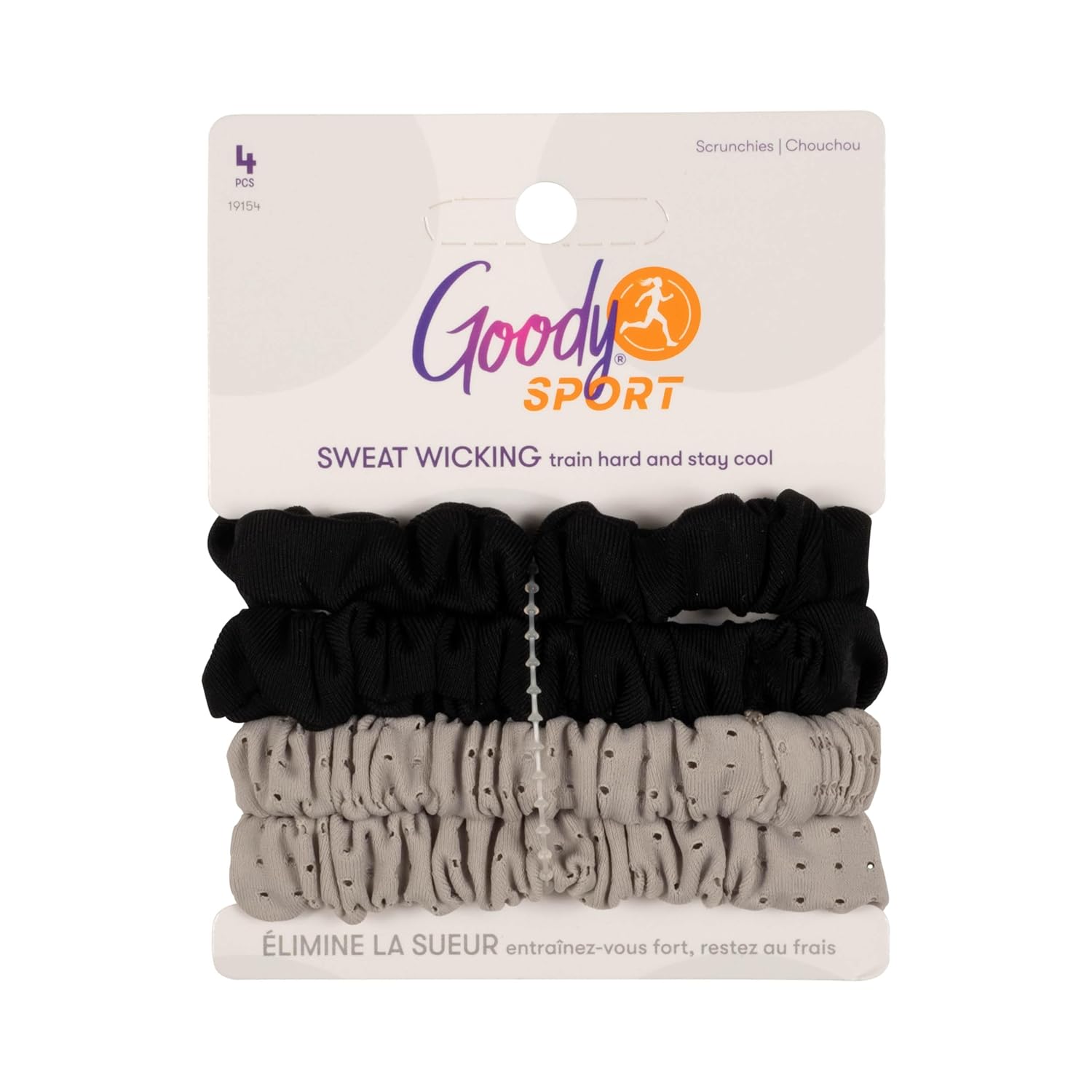 Amazon.com : Goody Sport Ouchless Thin Scrunchies - 4 Ct, Gray & Black ...