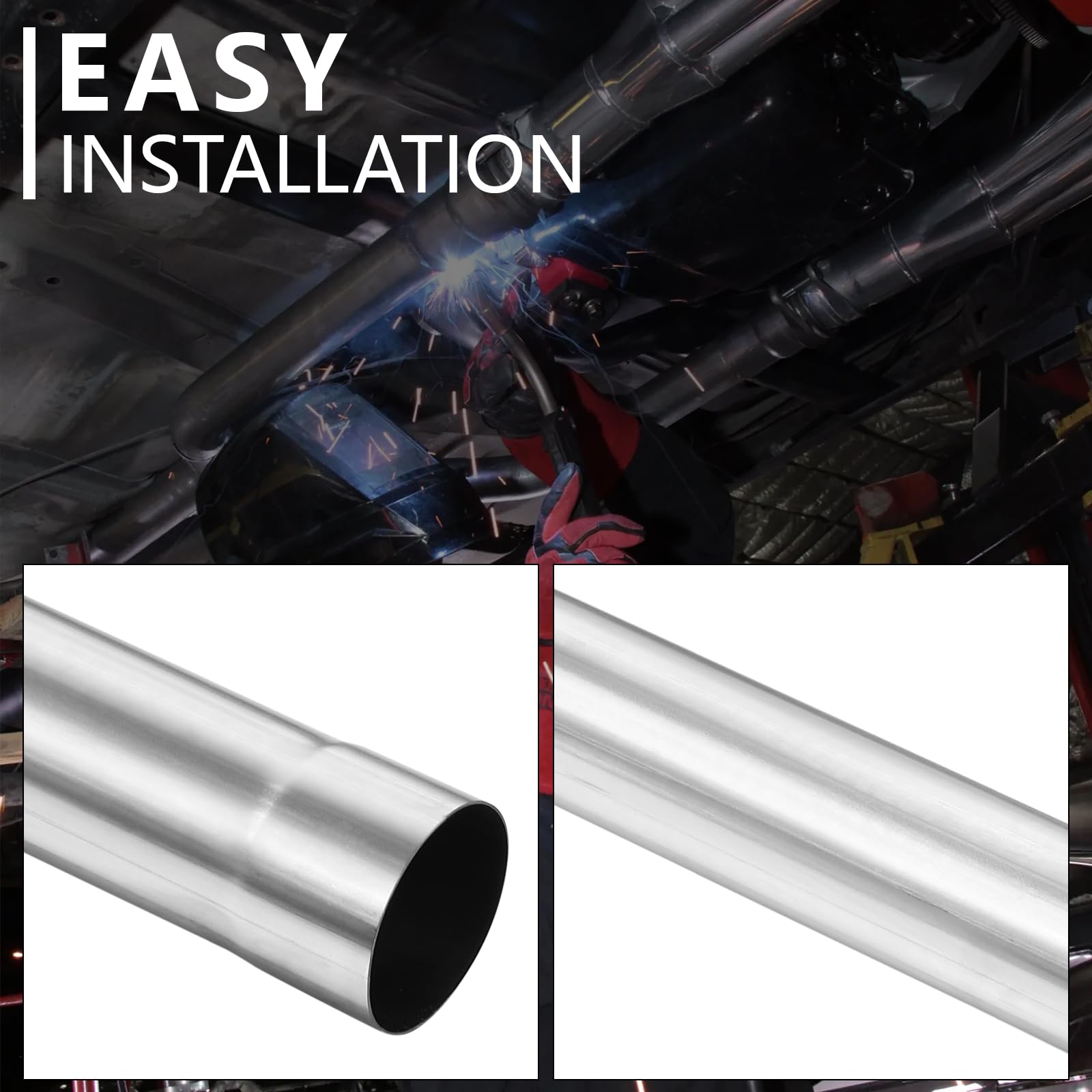 Snapklik.com : 2 Inch DIY Custom Exhaust Pipe Mild Steel Elbow Straight ...