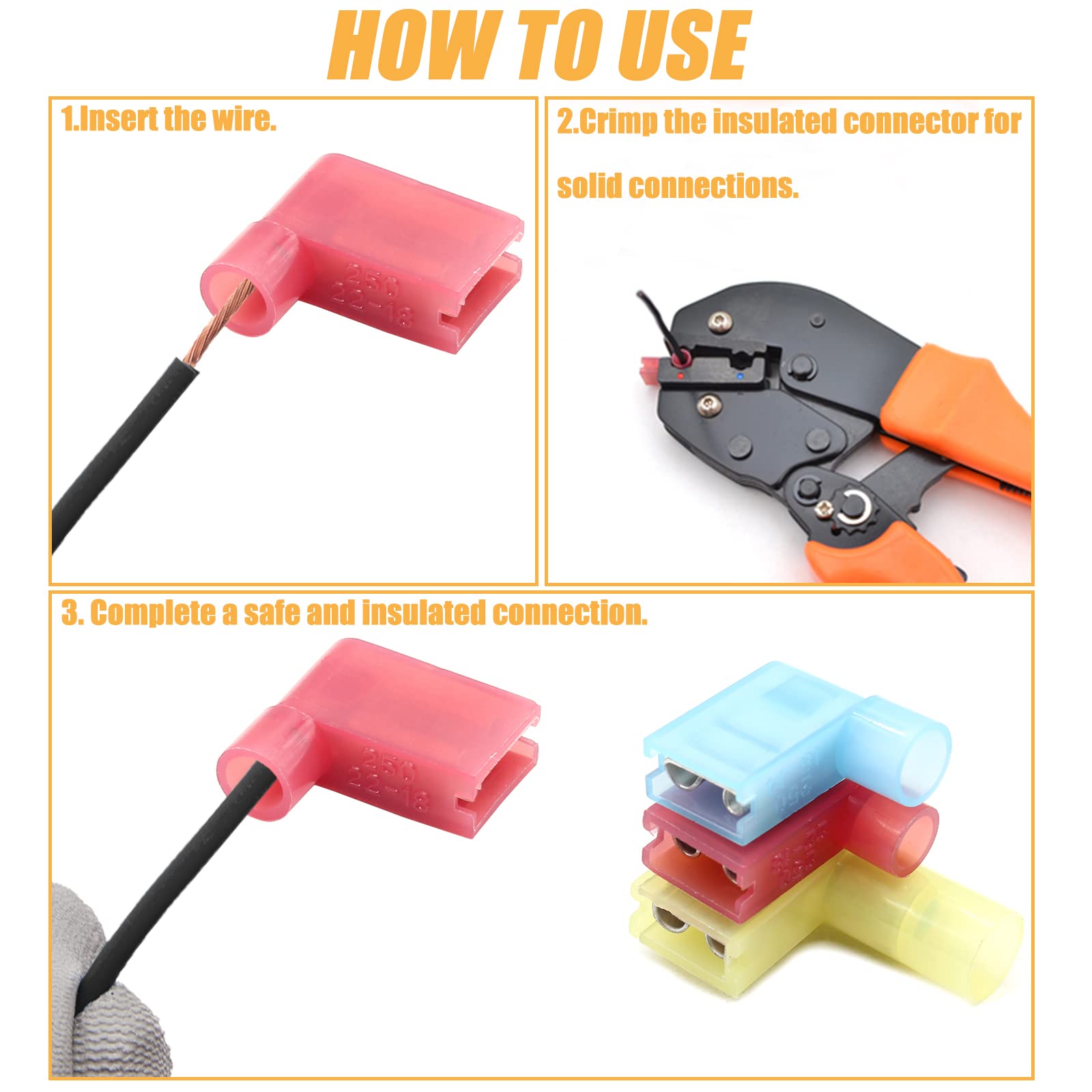 Snapklik.com : Kyuionty 60 Pcs Nylon Flag Spade Female Terminal ...