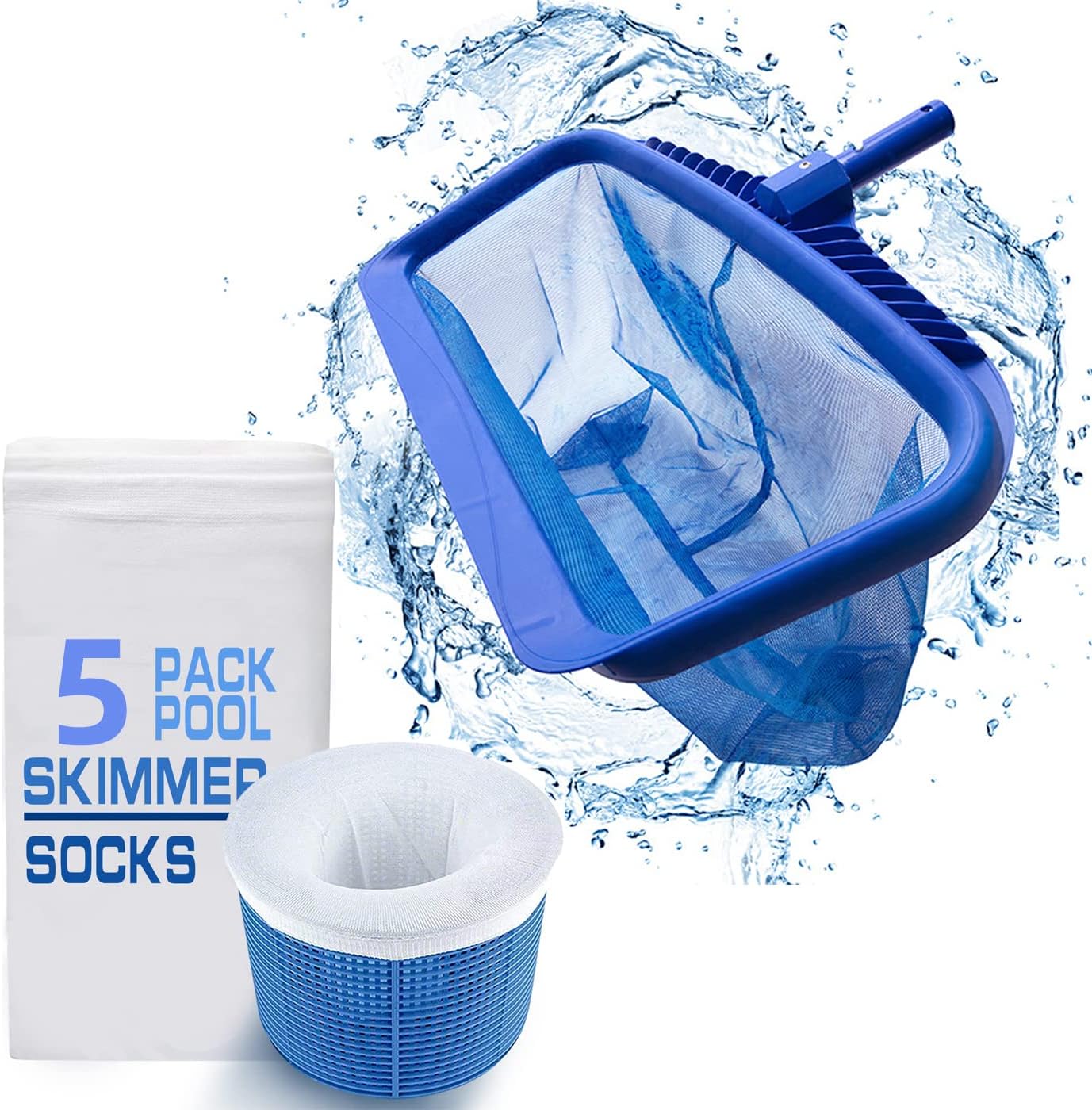 Amazon.com : Aduyiuce Pool Leaf Net and 5 Pack Pool Skimmer Socks, Keep ...