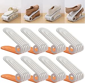 Amazon.com: 8 Pack Shoe Slots Organizer, Adjustable Double Layer Shoe ...