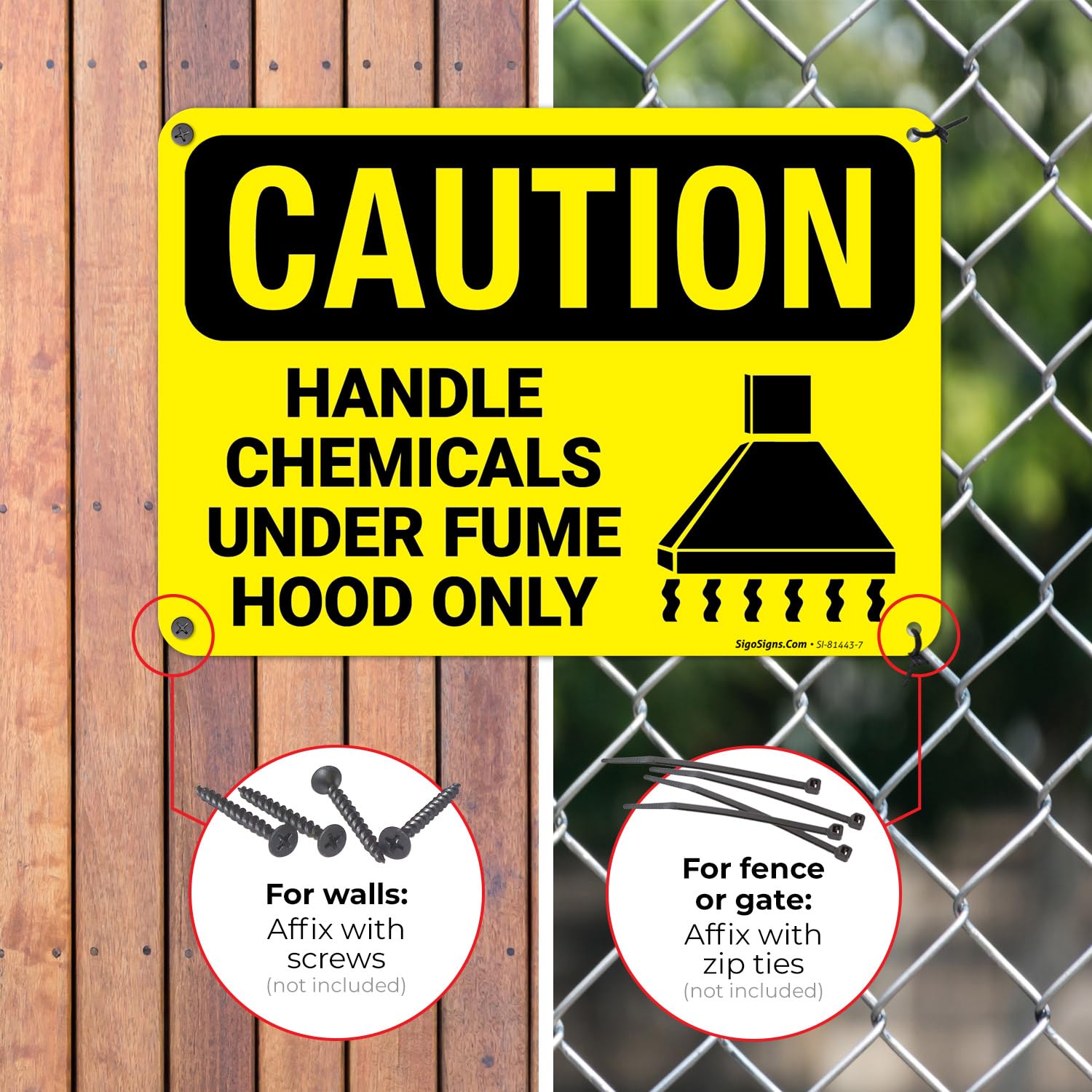 Fume Hood Caution Signs