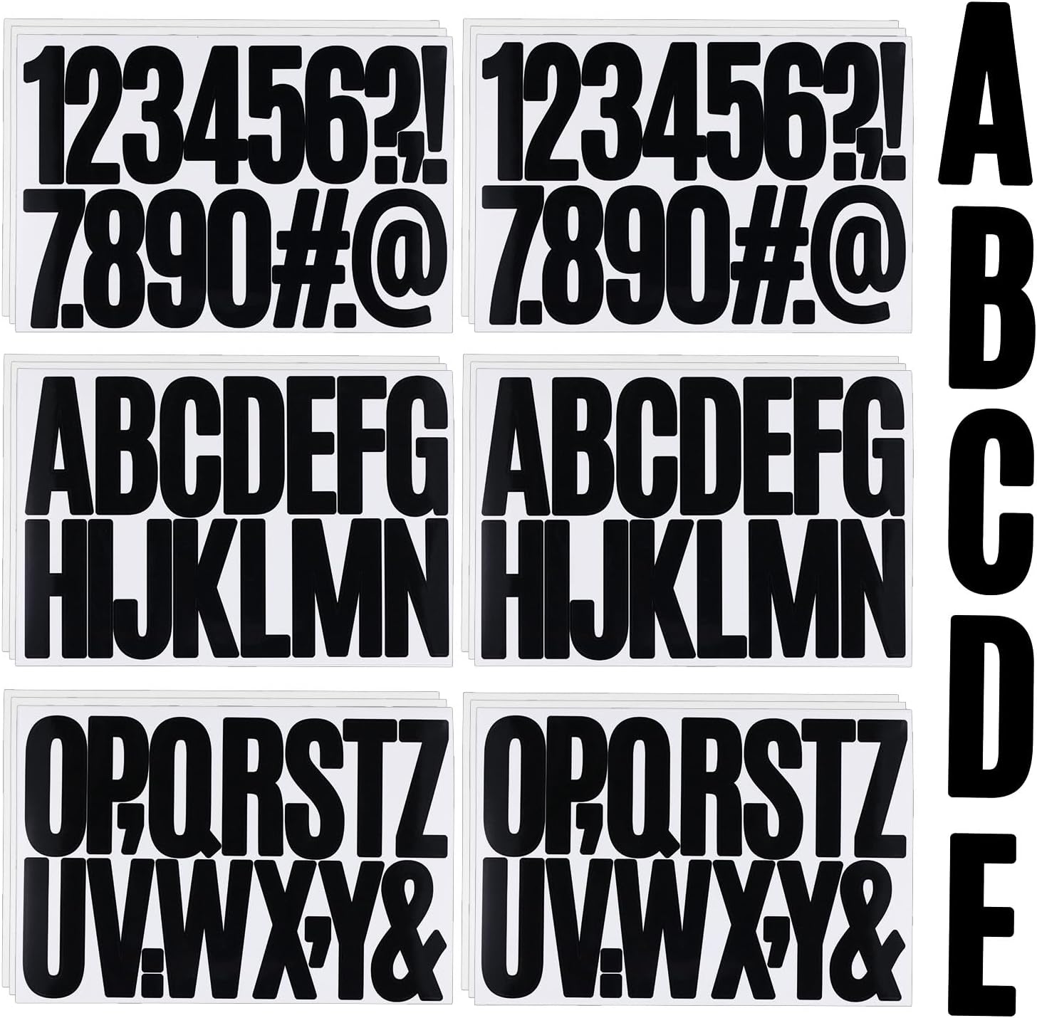 18 Sheets Alphabet Number Stickers, 3 Inch Self Adhesive Vinyl Letters ...