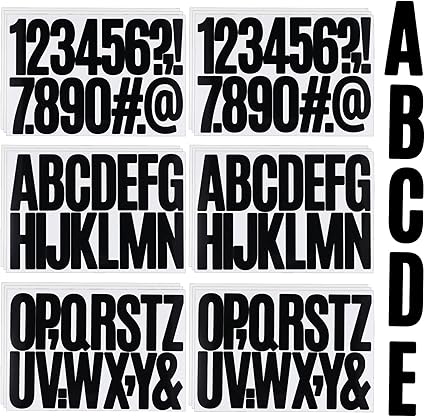 18 Sheets Alphabet Number Stickers, 3 Inch Self Adhesive Vinyl Letters ...