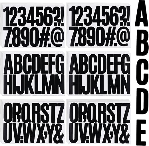 18 Sheets Alphabet Number Stickers, 3 Inch Self Adhesive Vinyl Letters ...