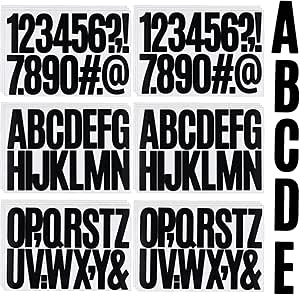 18 Sheets Alphabet Number Stickers, 3 Inch Self Adhesive Vinyl Letters ...