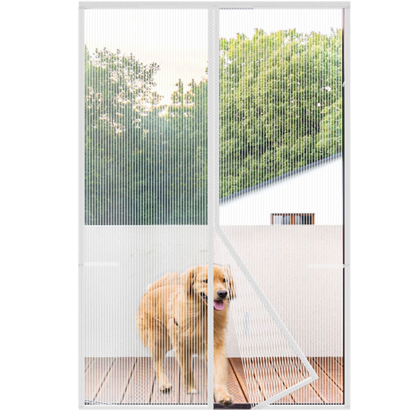 Risareyi Magnetic Screen Door Fit Door Opening Size 34" x 94", Screen ...