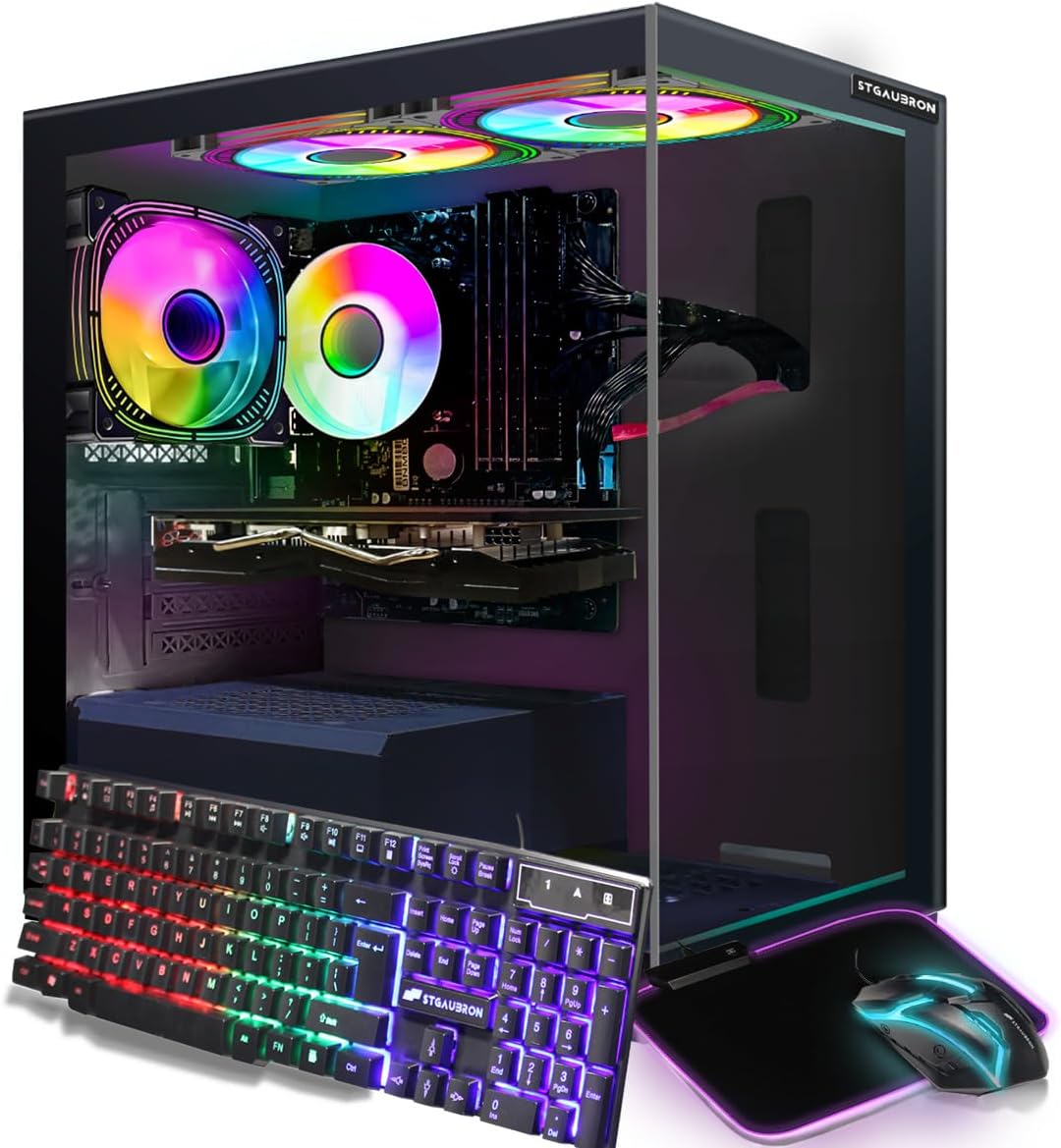 Amazon.com: STGAubron Gaming PC Computer Desktop, Radeon RX 580 16G ...