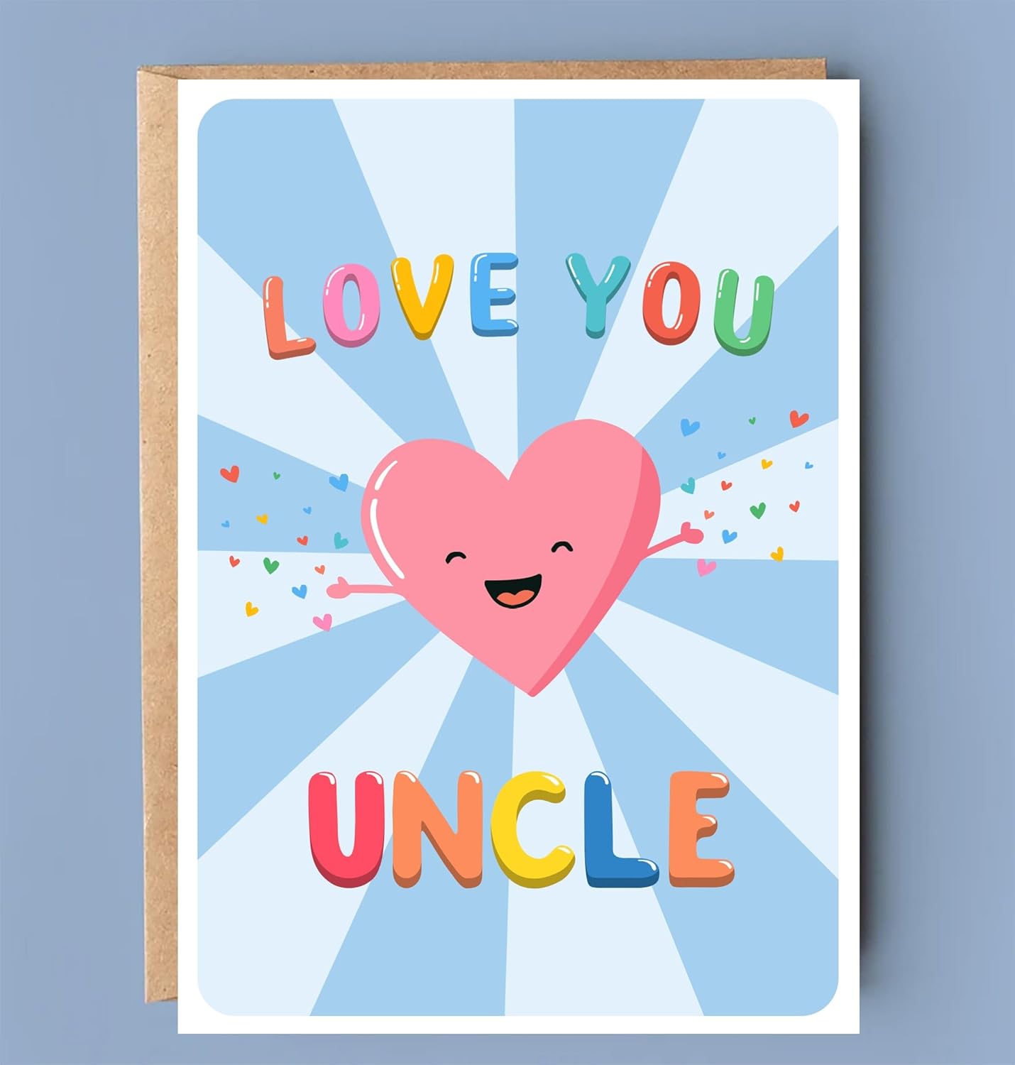 Amazon.com : PTDShops Love You Uncle Card - Cute Birthday Card For ...