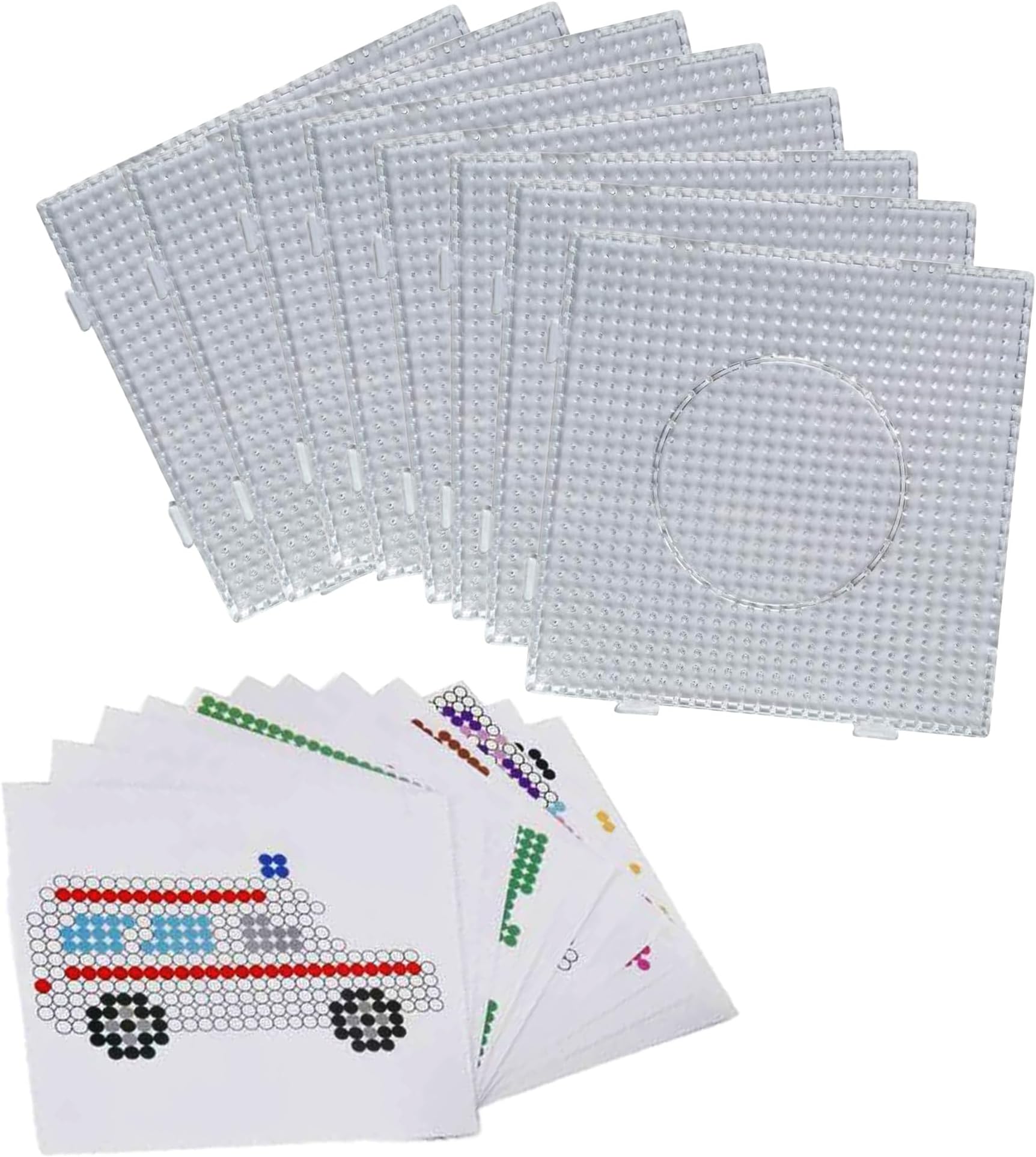 Smowo® 8 Plaques de perles de fer à repasser carrées et transparentes ...