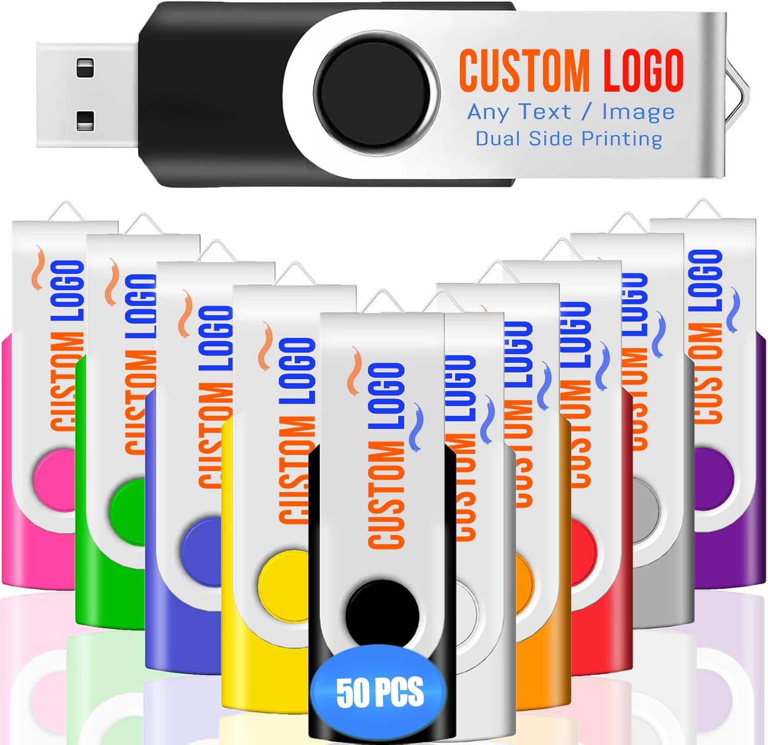 Amazon.com: Custom USB Flash Drive 4GB 50 Pack Customized USB Thumb ...