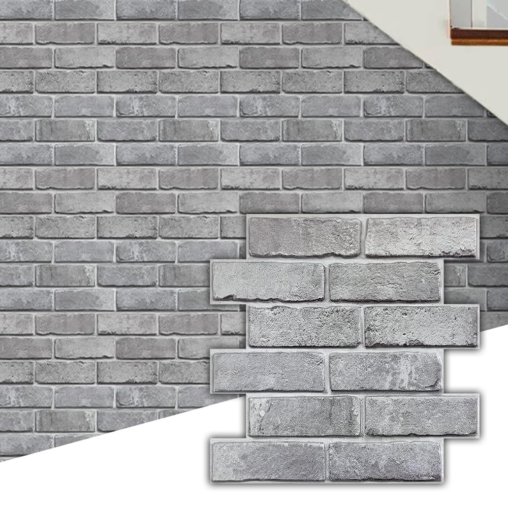 Amazon.com: Commomy 10 Pcs 3D Faux Brick Wall Panels -11.8"X11.8" Small ...