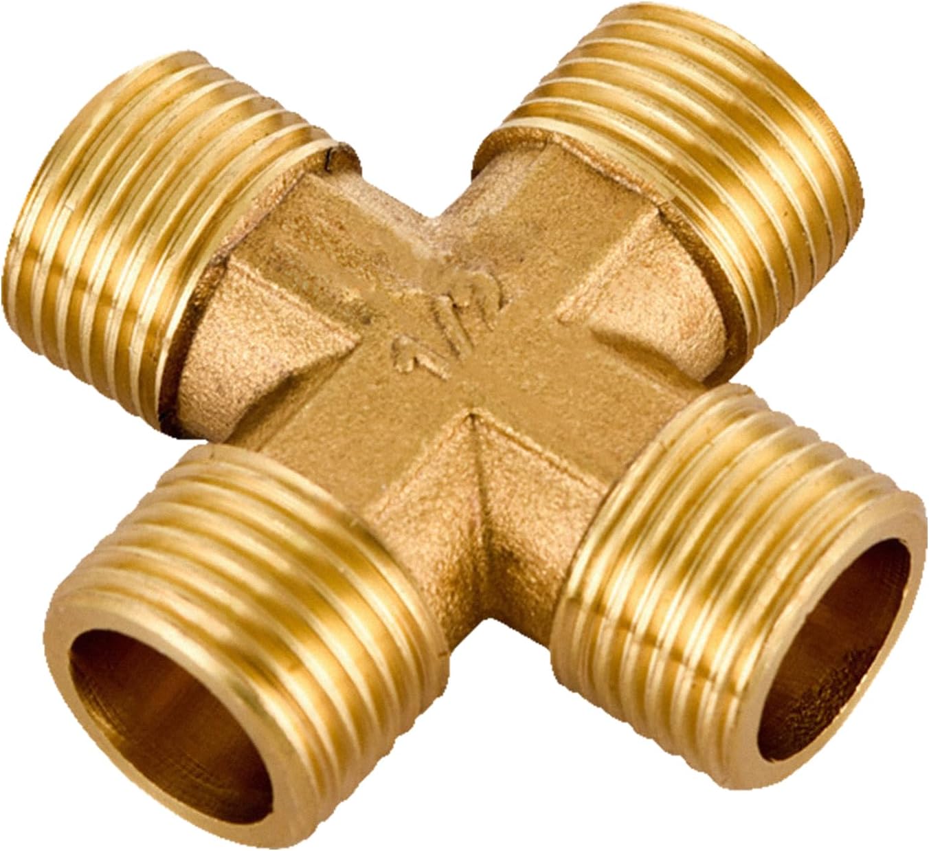 Amazon.com: Yinpecly 2PCS Brass Cross Fitting 1/2 inch Male 4 way Pipe ...