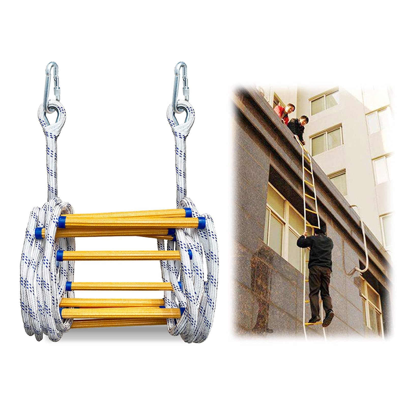 Buy Fire Escape Rope Ladder - Flame Resistant Emergency Fire Safety ...