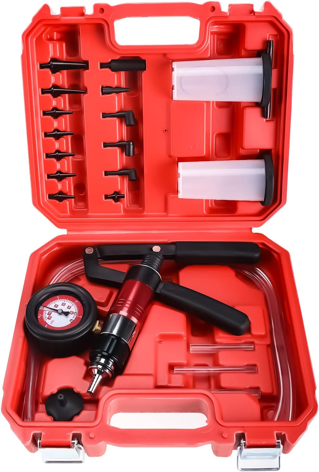 8MILELAKE 21PC Hand Held Vacuum Pressure Pump Tester Kit Brake Fluid ...