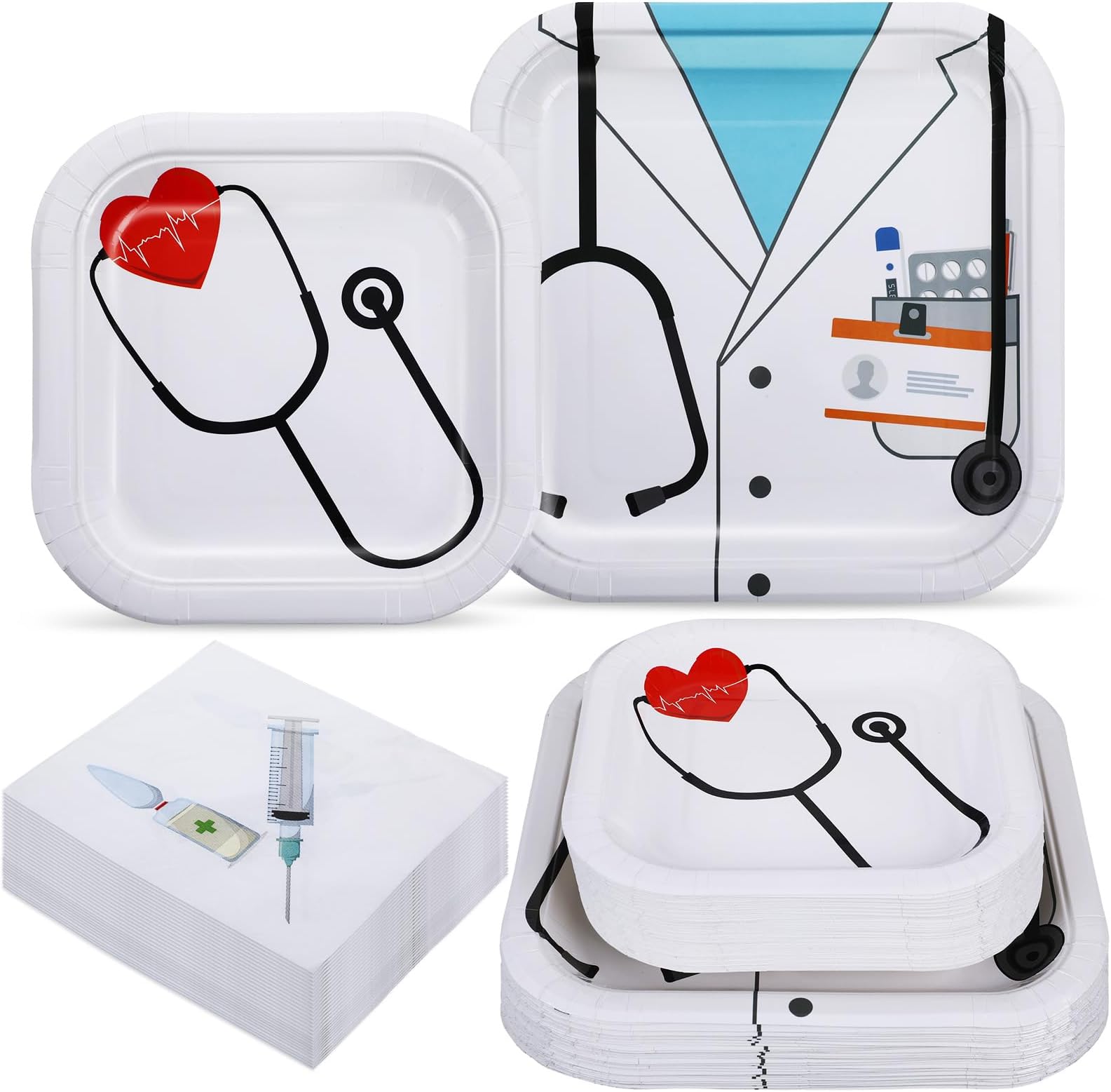 Amazon.com: Maxcheck 200 Pcs Doctor Nurse Graduation Party Supplies ...