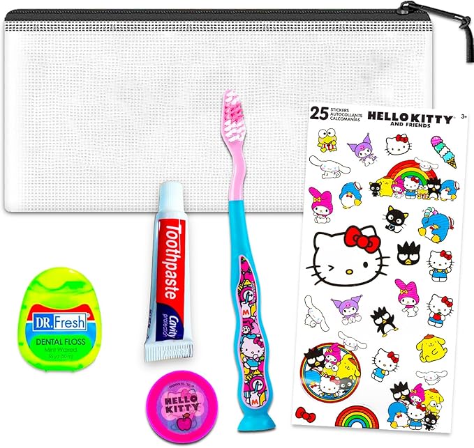 Amazon.com: Hello Kitty Oral Care Traveling Kit for Kids - Bundle with ...