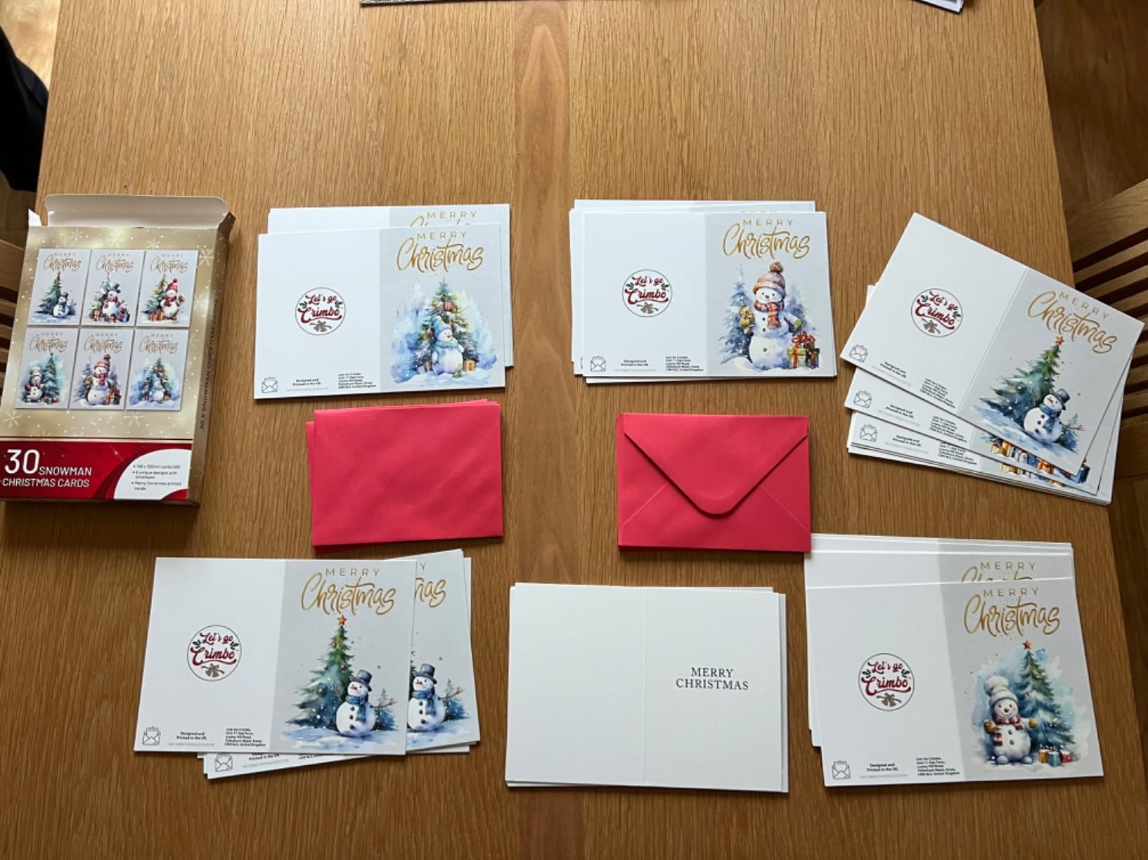 Christmas Cards Boxed | 30 Pack Xmas Cards Multipack | 6 Unique Cute ...