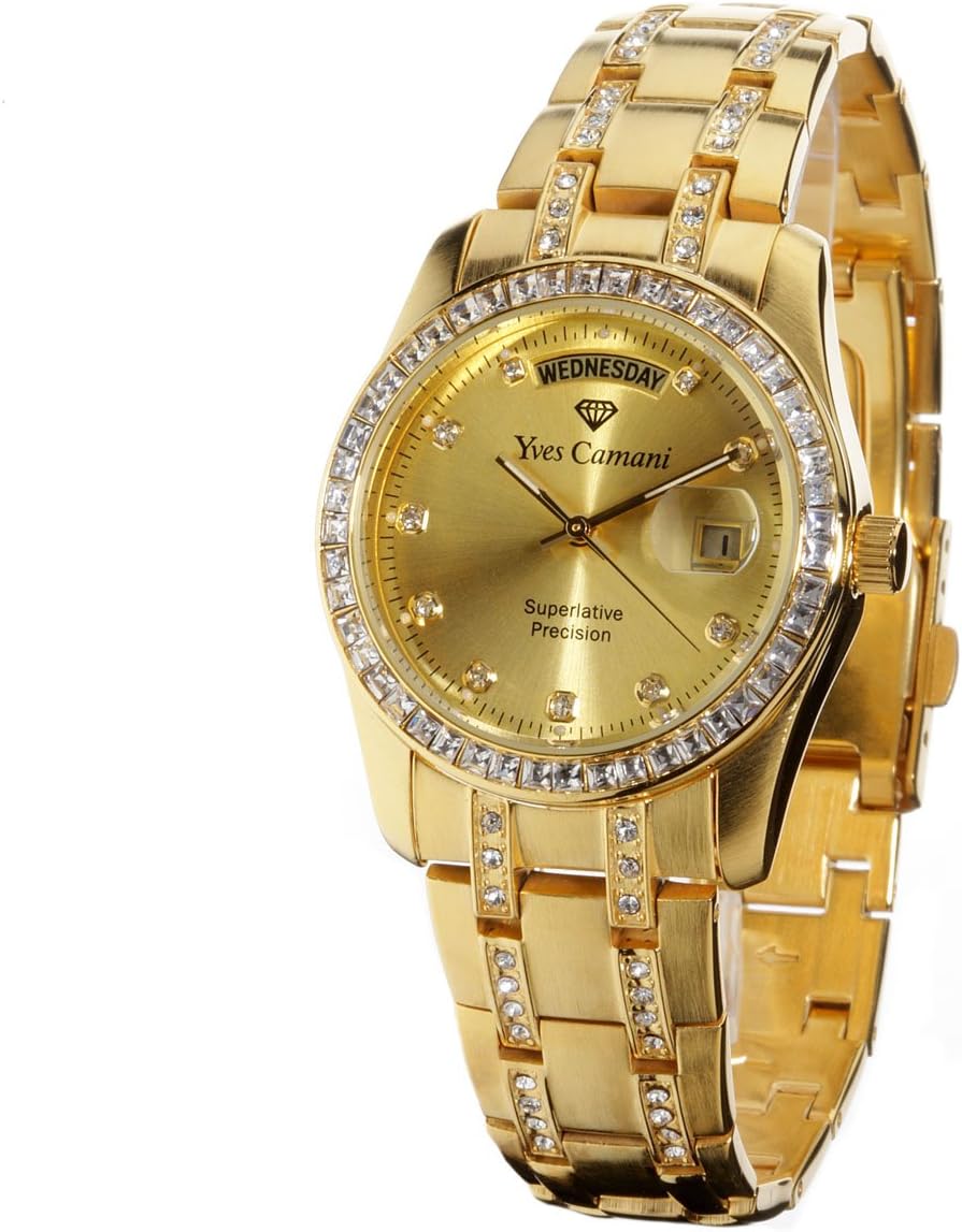 Yves Camani Tiberius Unisex Quartz Watch with Mother of Pearl Dial ...