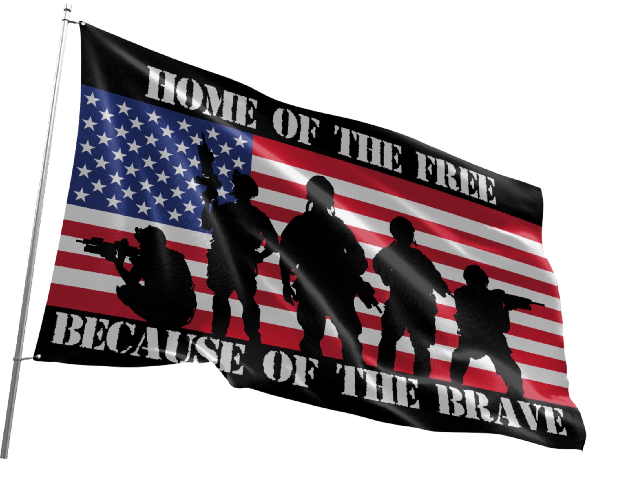 Amazon.com : Fun Flags Home Of The Free Because Of The Brave Flag ...