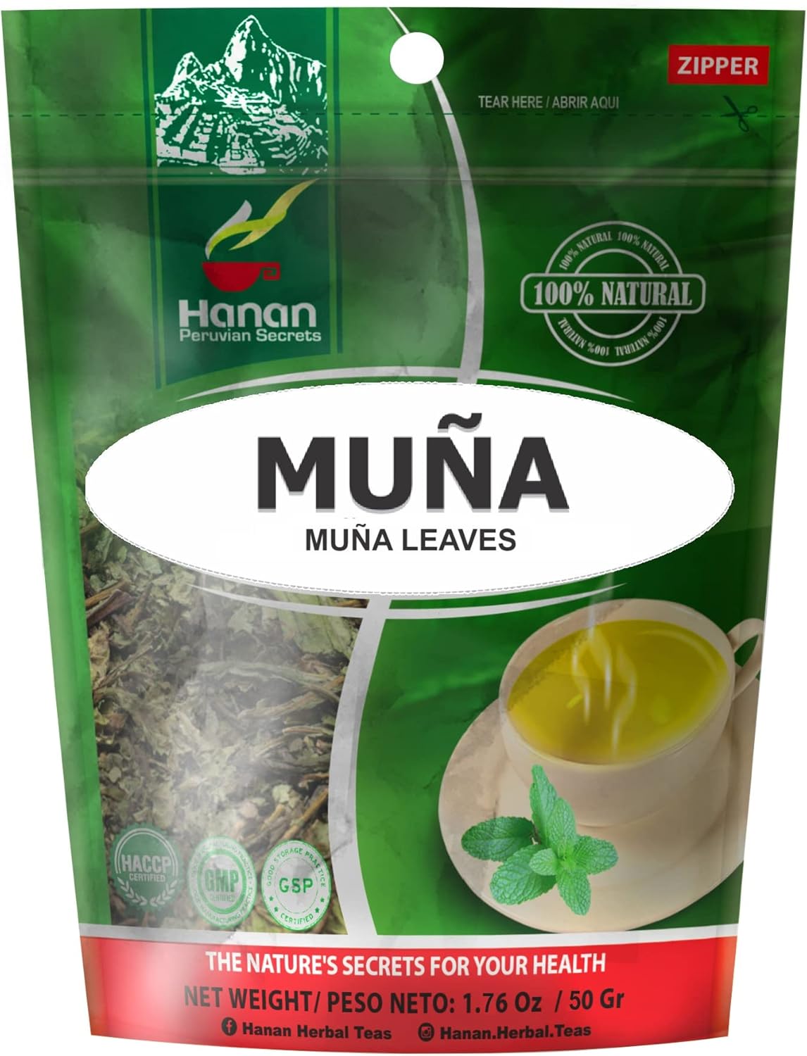Amazon.com : Hanan Peruvian Secrets Andean Mountains Mint Leaves (Te de ...