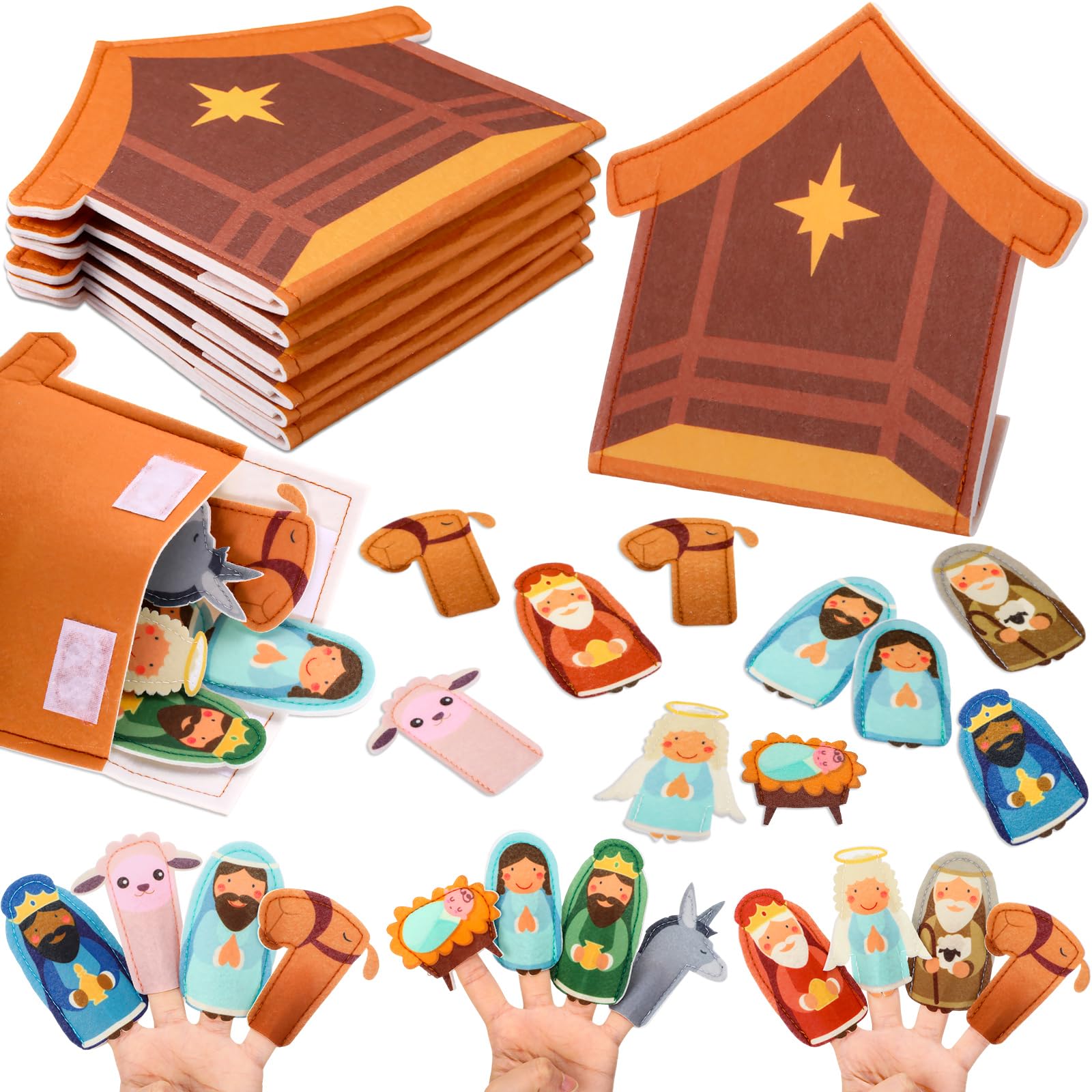 Buy 13 Pcs Nativity Story Felt Finger Puppets Nativity Sets Nativity ...