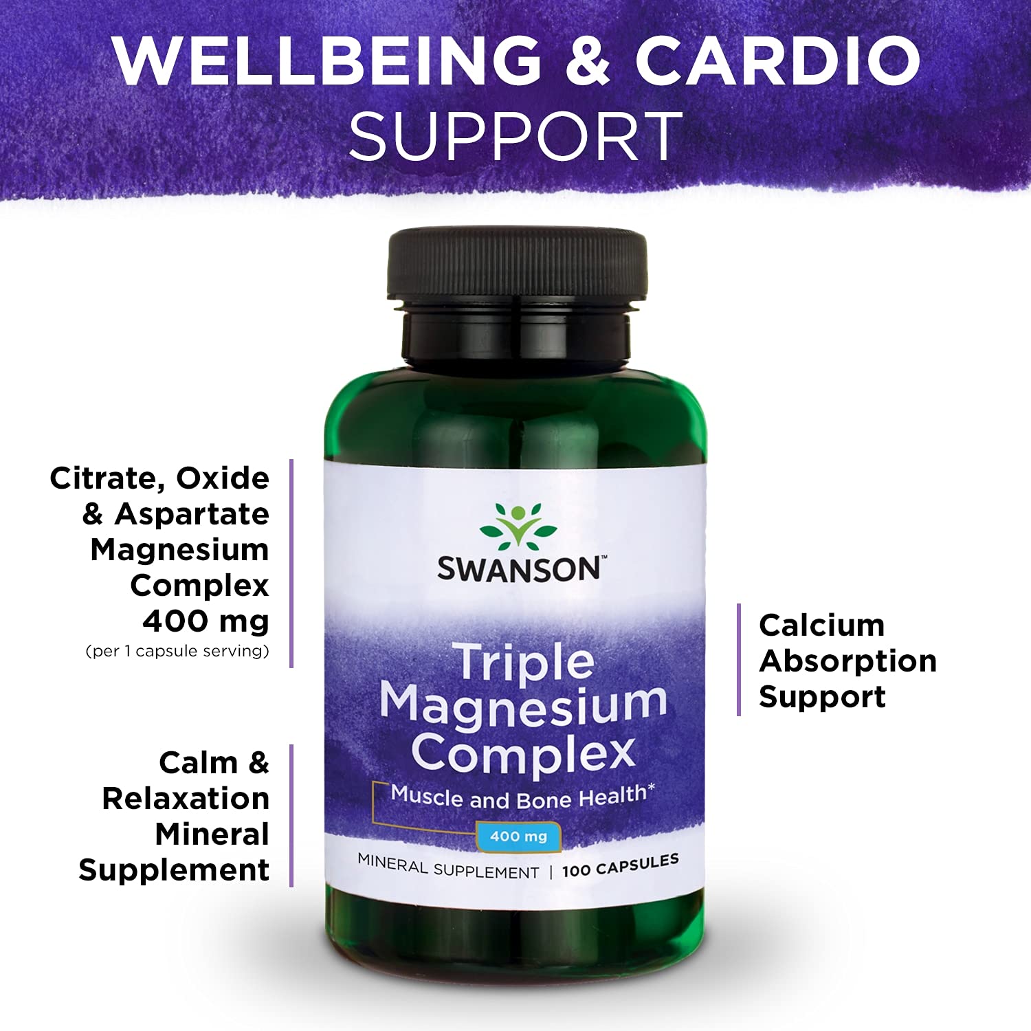 Snapklik.com : Swanson Triple Magnesium Complex - 100 Capsules