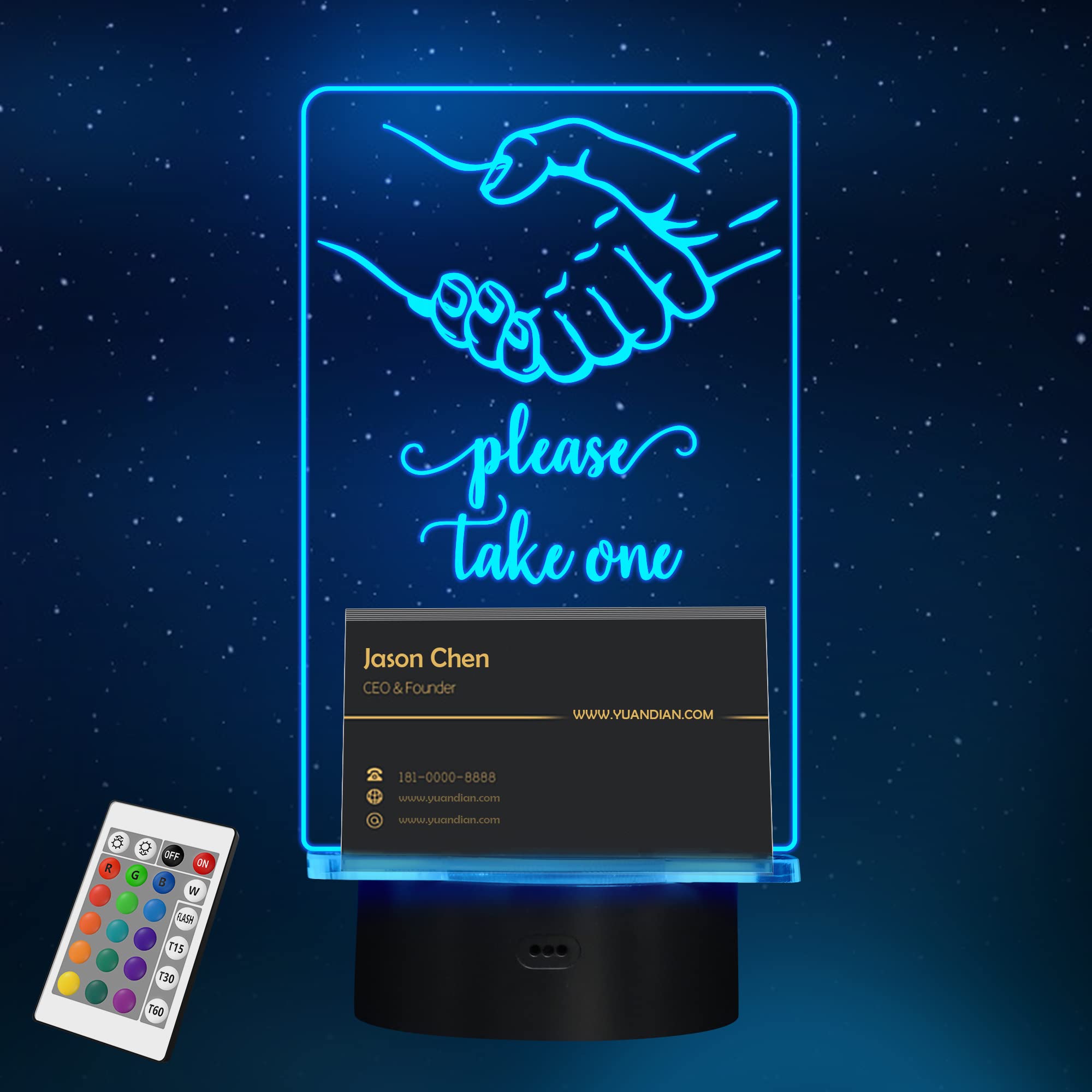 Snapklik.com : Business Card Holder, Light Up Card Organizer Business ...