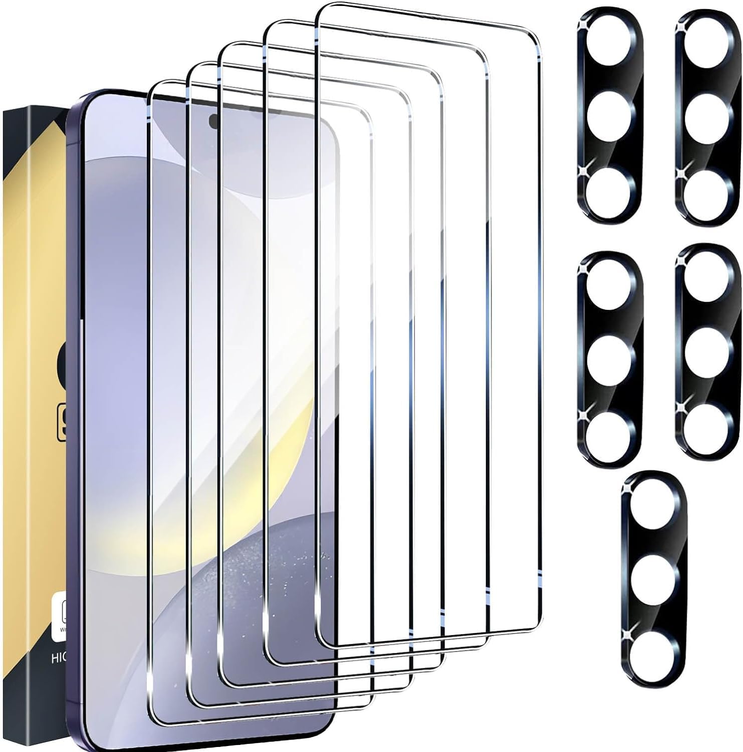 Amazon.com: CWQZGUF Galaxy S24 Plus Screen Protector [5+5 Pack] Camera ...