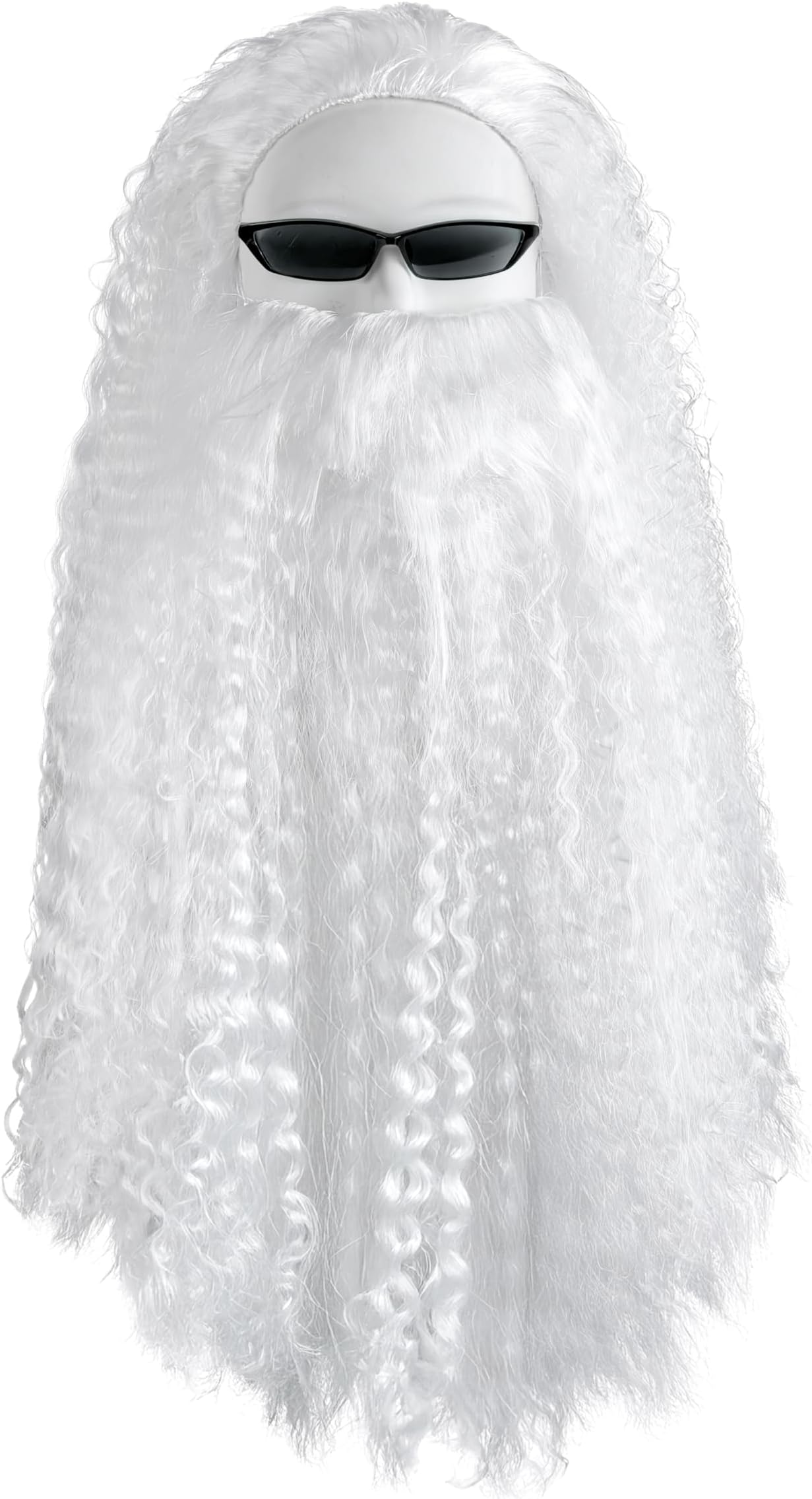 Amazon.com: MCJC White Wizard Beard and Wig,Halloween Funny Adult ...