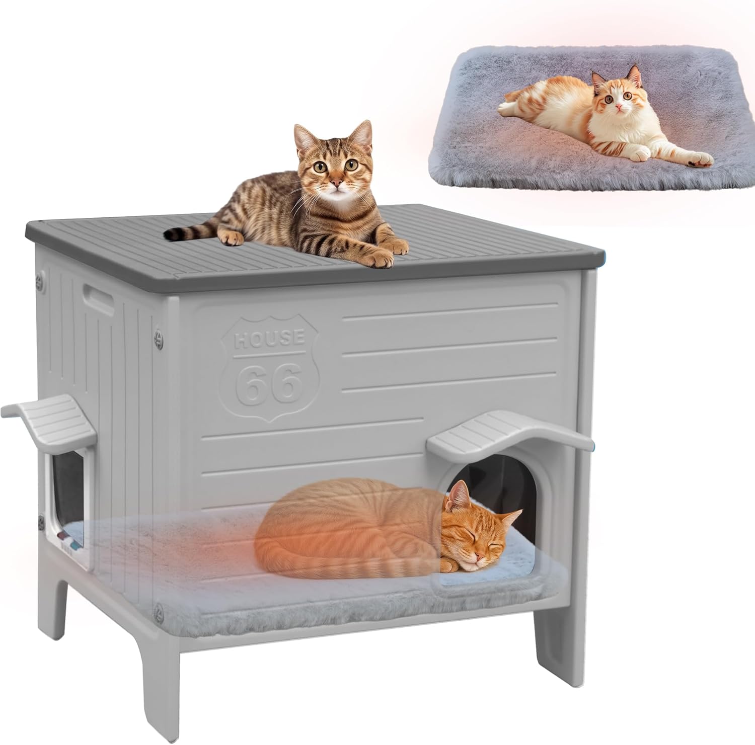 Amazon.com : Rockever Waterproof Cat House for Outdoor Cats, Insulated ...