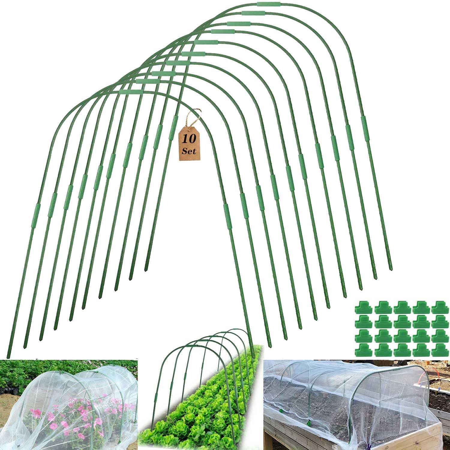 Amazon.com : Greenhouse Hoops Grow Tunnel,6 Sets Garden Hoops for ...