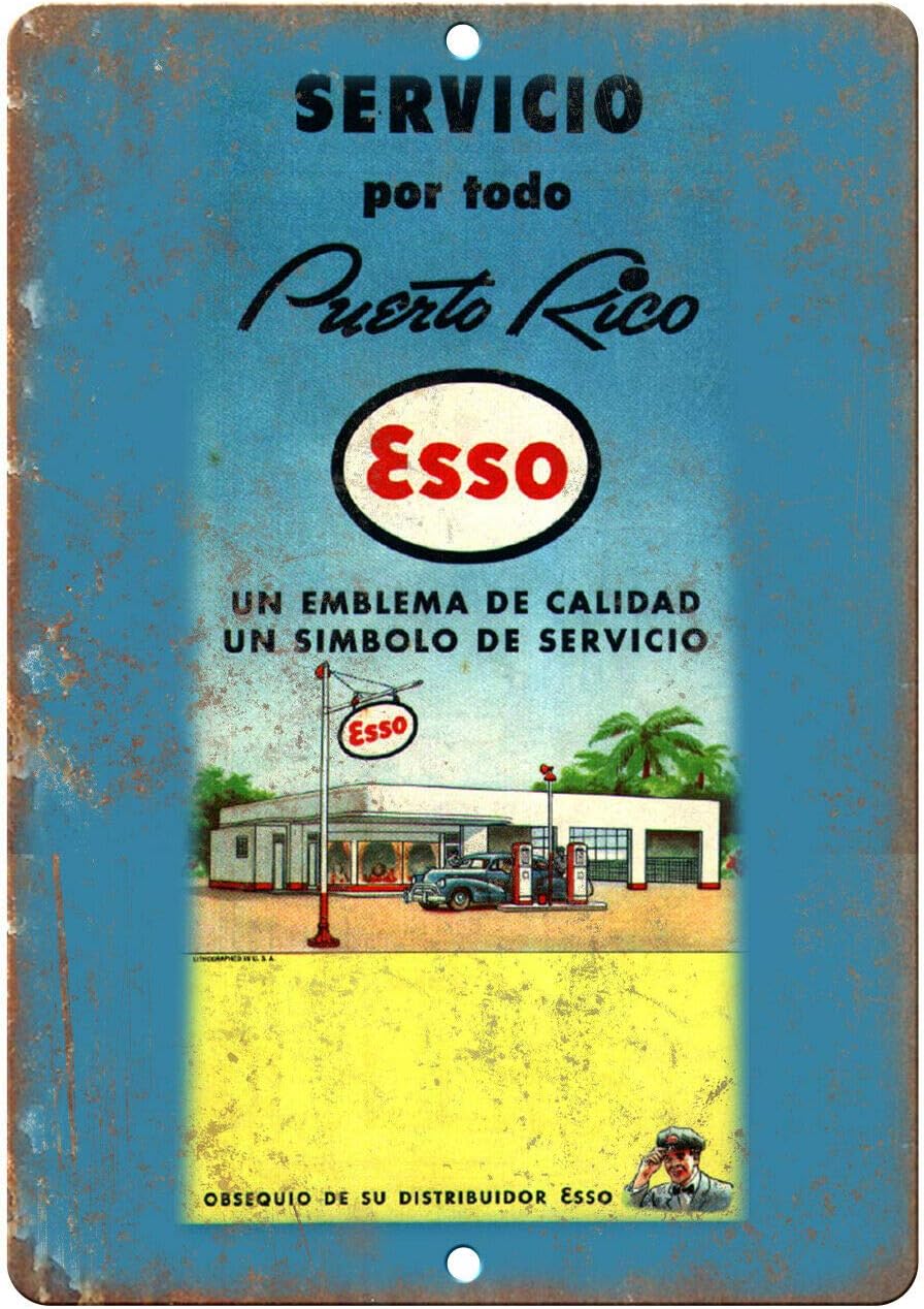 Amazon.com : Puerto Rico Esso Metal Tin Sign 8x12 Inch Garage Bar ...