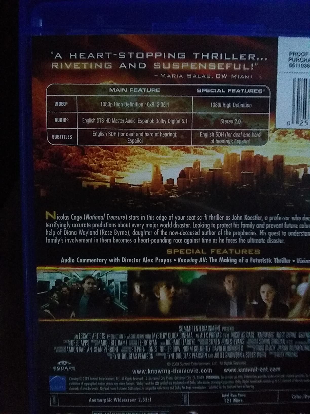 Knowing (DVD) : Amazon.com.mx: Películas y Series de TV