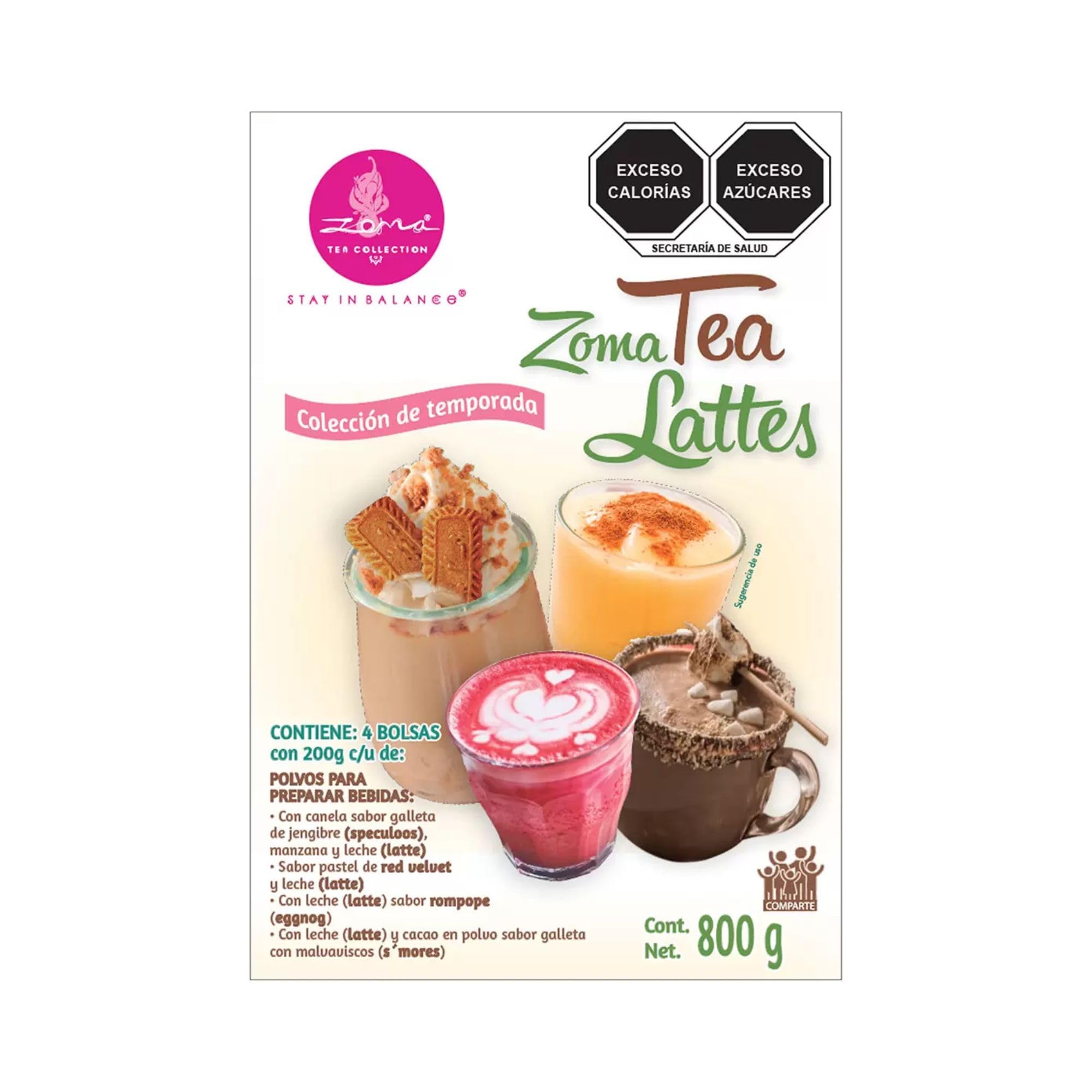 Zoma Tea Collection Tea Lattes Sabores 800g : Amazon.com.mx: Alimentos ...