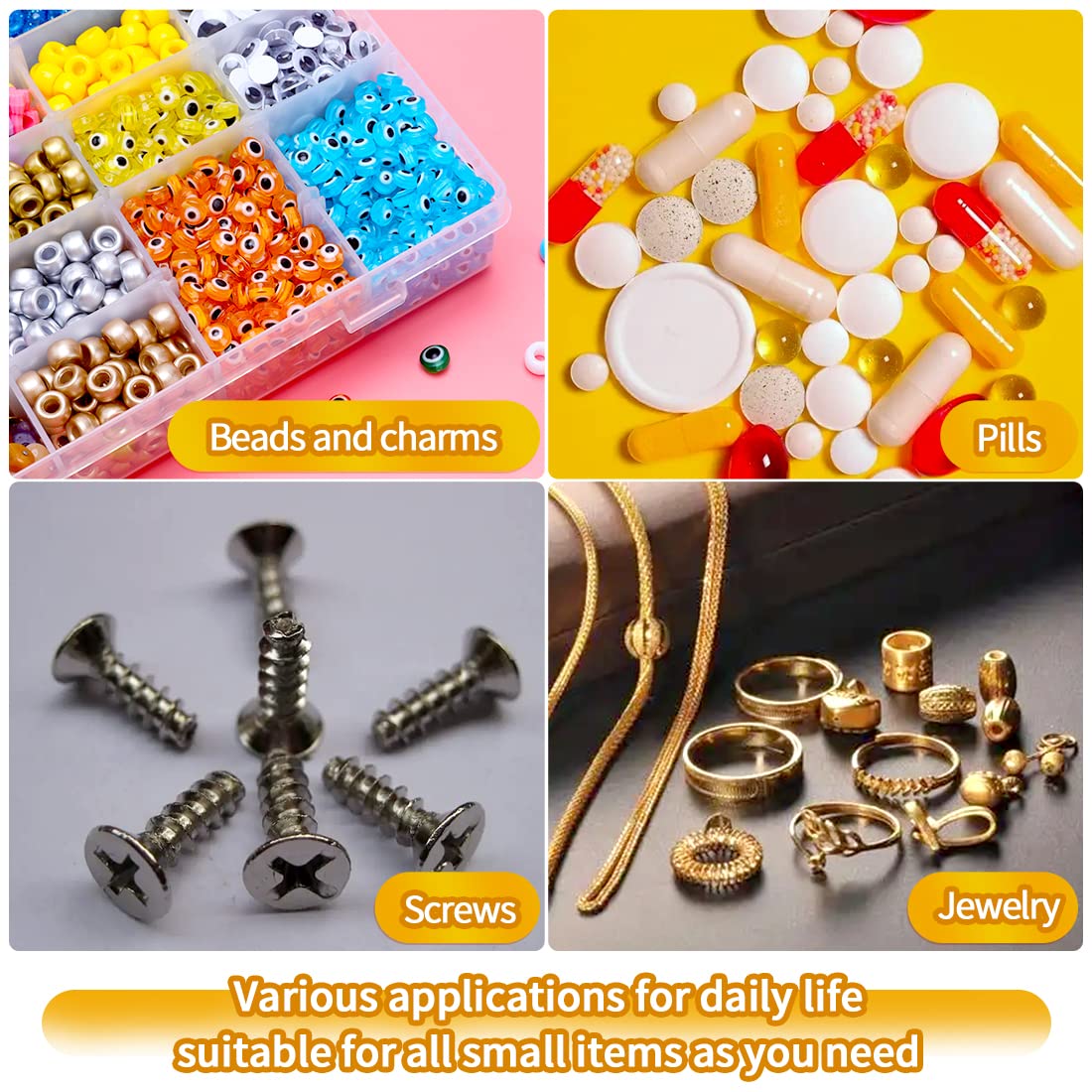 Snapklik.com : 2 Pack 36 Grids Plastic Bead Organizer Box, Adjustable ...