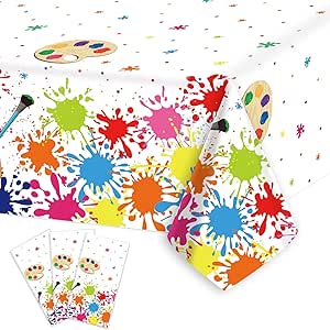 Amazon.com: gisgfim 6 Pcs Art Paint Tablecloth Party Supplies Art Theme ...
