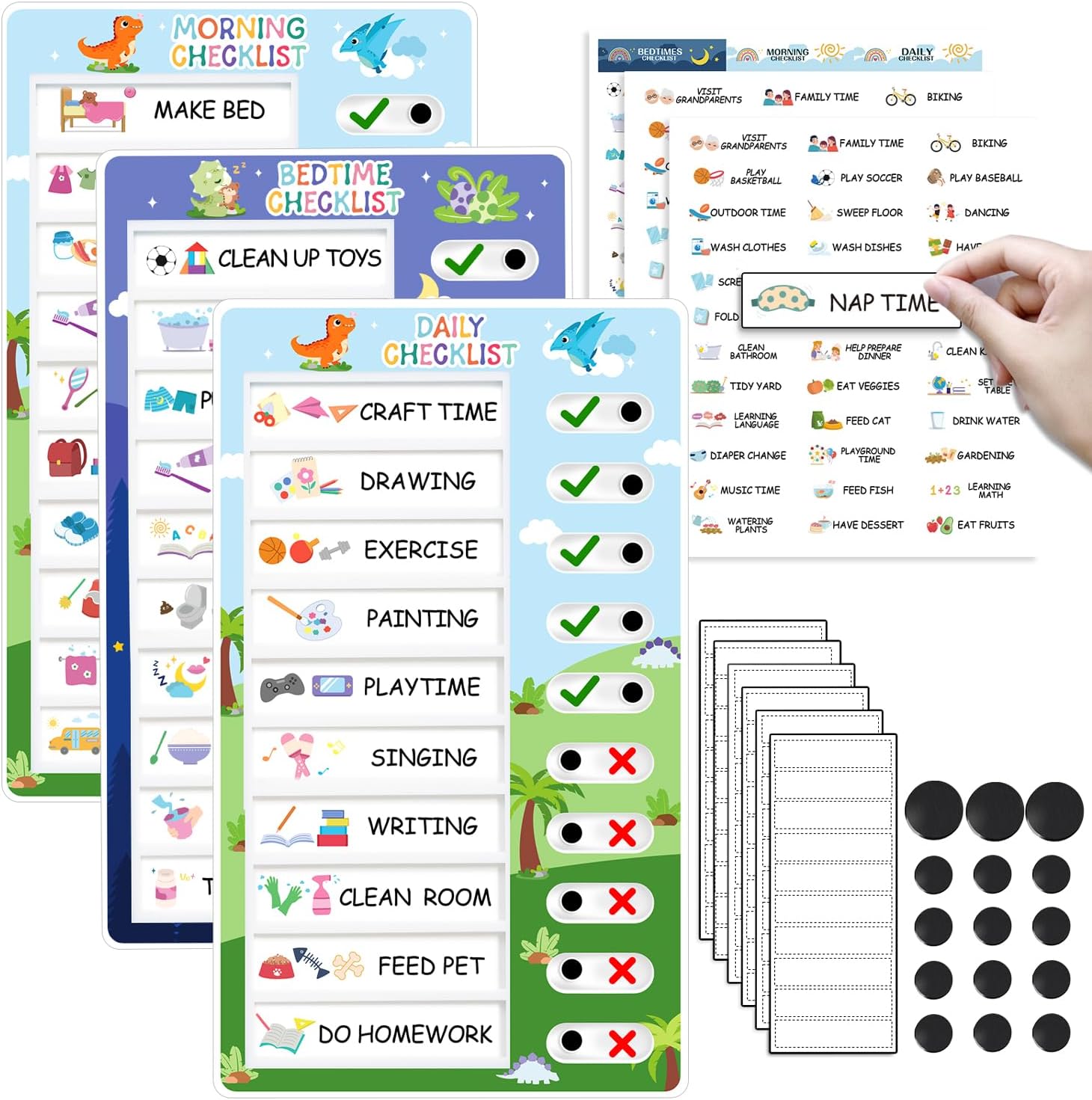 Amazon.com : Personalized Chore Chart for Kids Multiple Kids Sliding ...