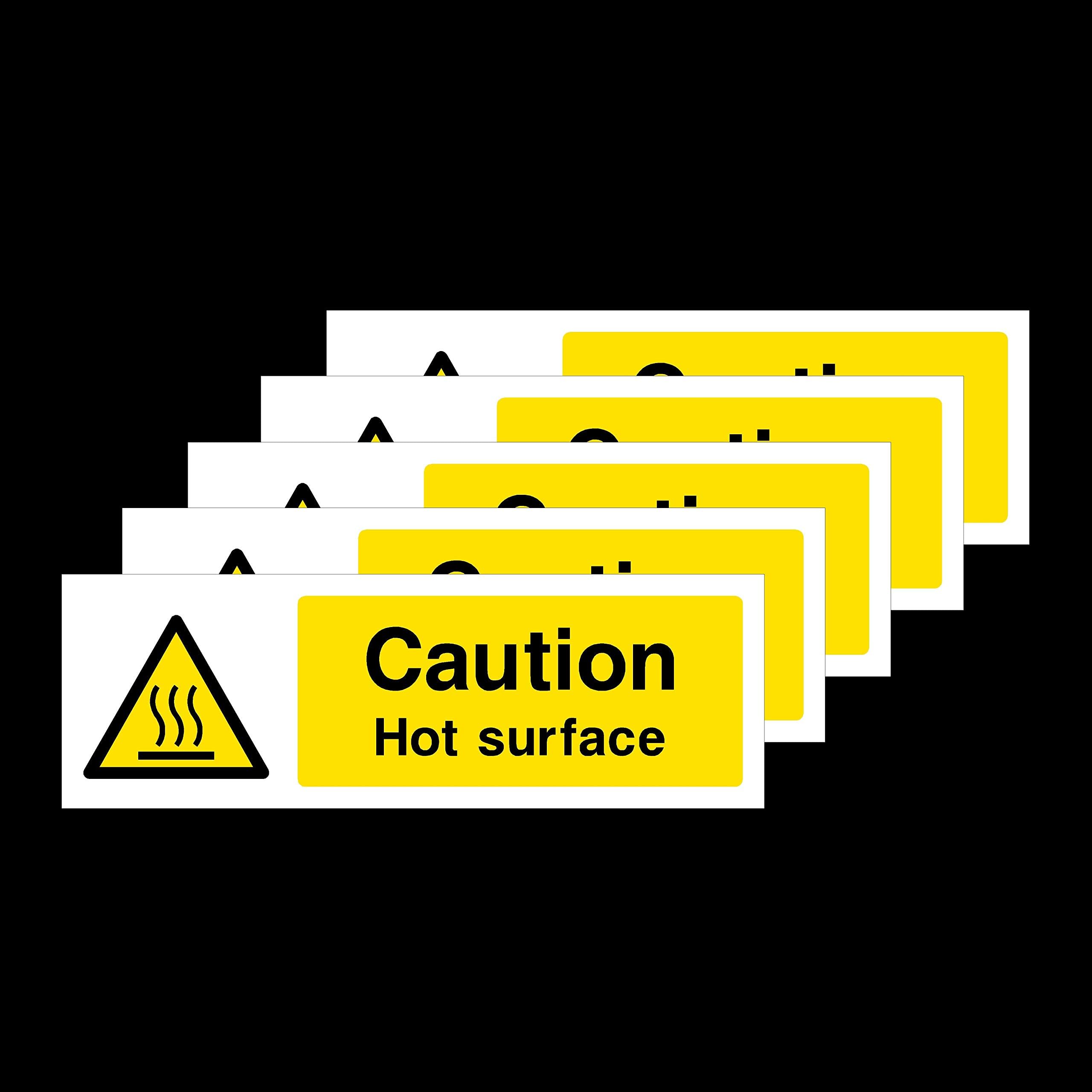 5x Caution Hot Surface Self Adhesive Stickers 300x100mm : Amazon.co.uk ...