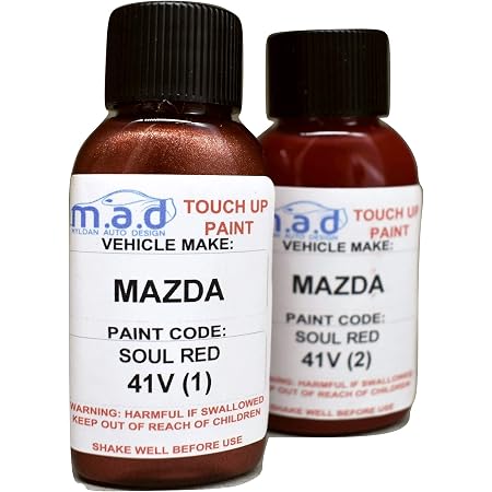 TOUCH UP PAINT FOR MAZDA 41V SOUL RED MET TOUCH UP PAINT PEN/BRUSH ...