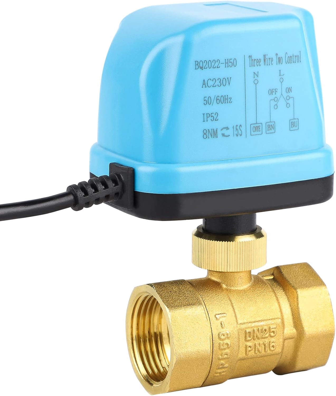 SWAWIS 2 Wege Motorkugelhahn Zonenventil Kugelventil DN25 G1 Zoll AC ...