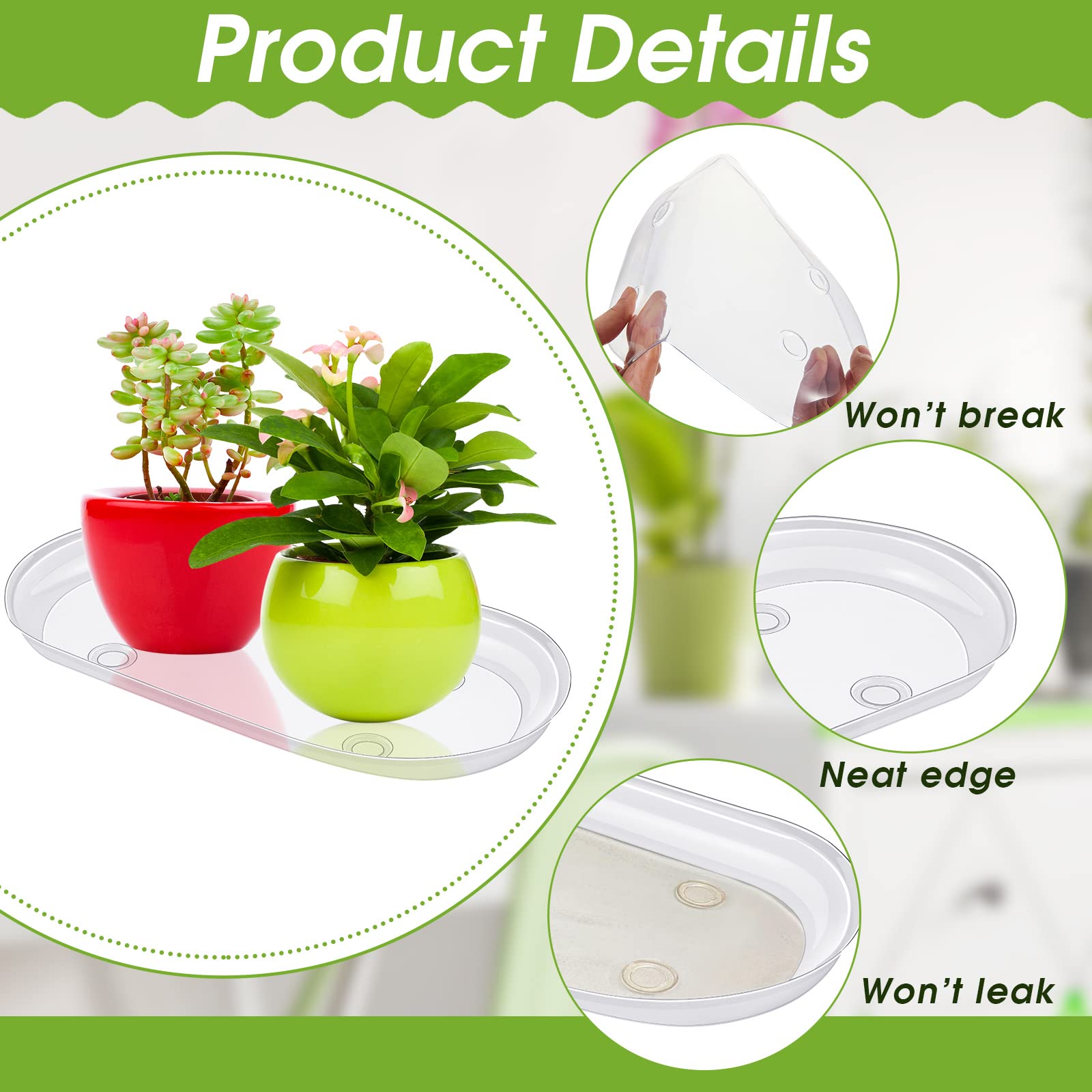 Snapklik.com : Juexica 10 Pcs Plant Tray Plastic Plant Saucer Window ...