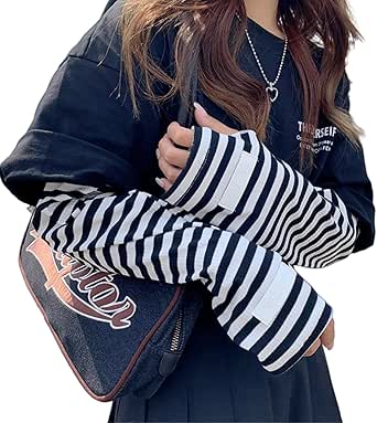 HAPIKI Fingerless Knitted Arm Warmer，Arm Covers Cute Women Kawaii ...