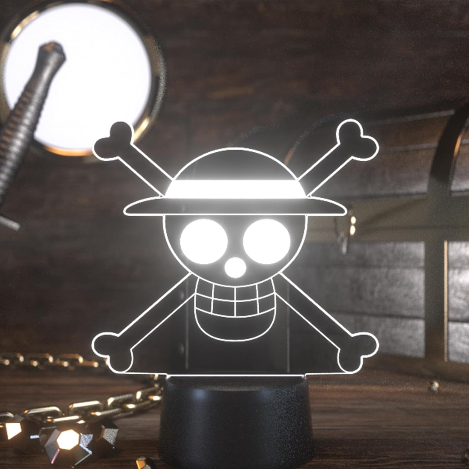 Otaku Lamps Jolly Roger One Piece – Anime Lamp Figure Night Light, 16 ...