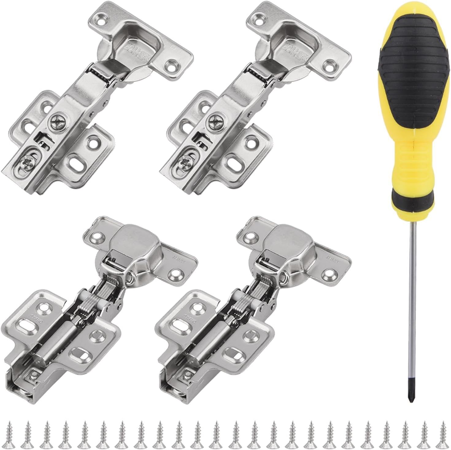 Amazon.com: EKDJKK 4 Pack Overlay Soft Slow Close Cabinet Hinges, Hidde ...