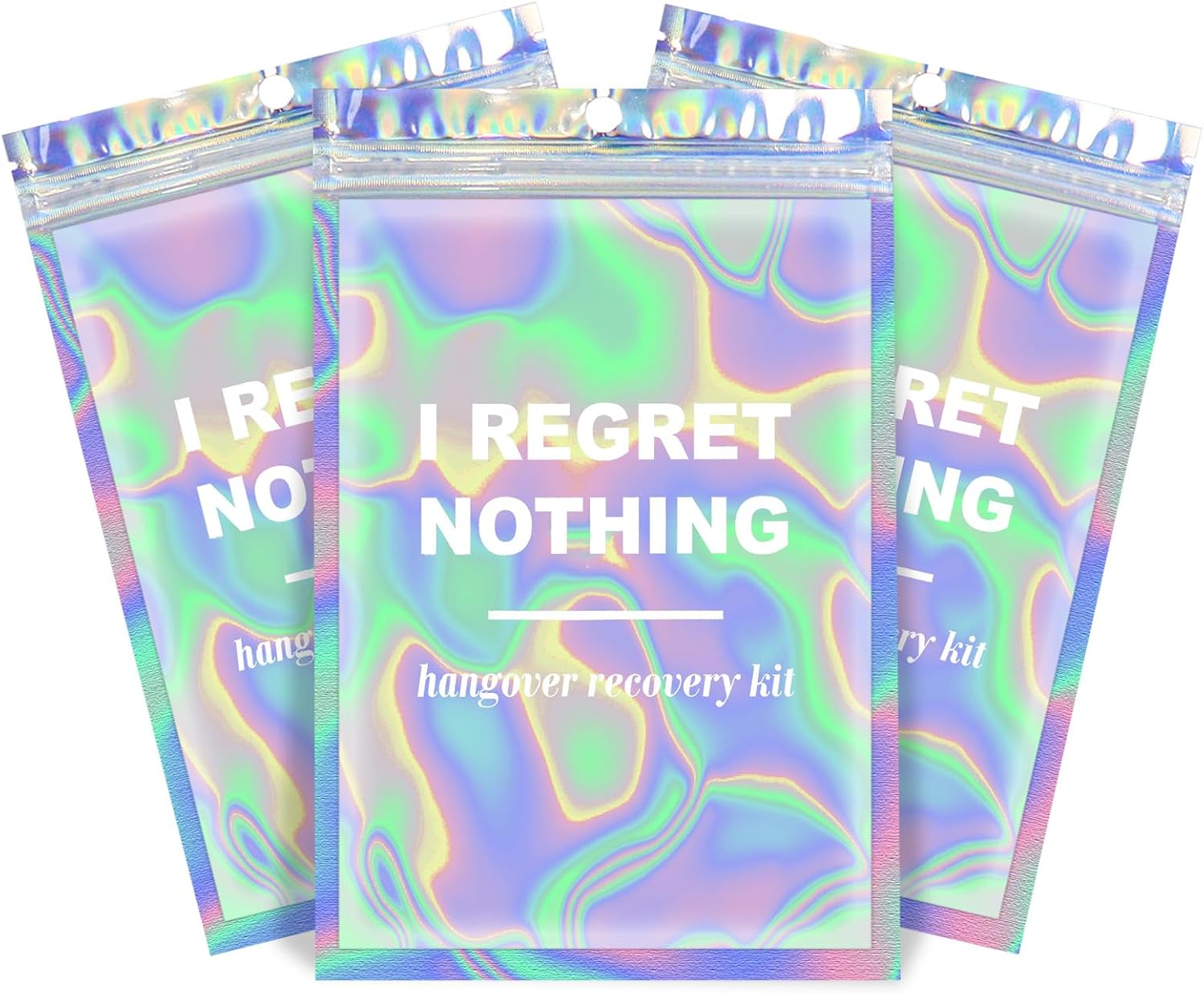 Amazon.com: Fcuadro Hangover Kit Bags 20Pcs Holographic I REGRET ...