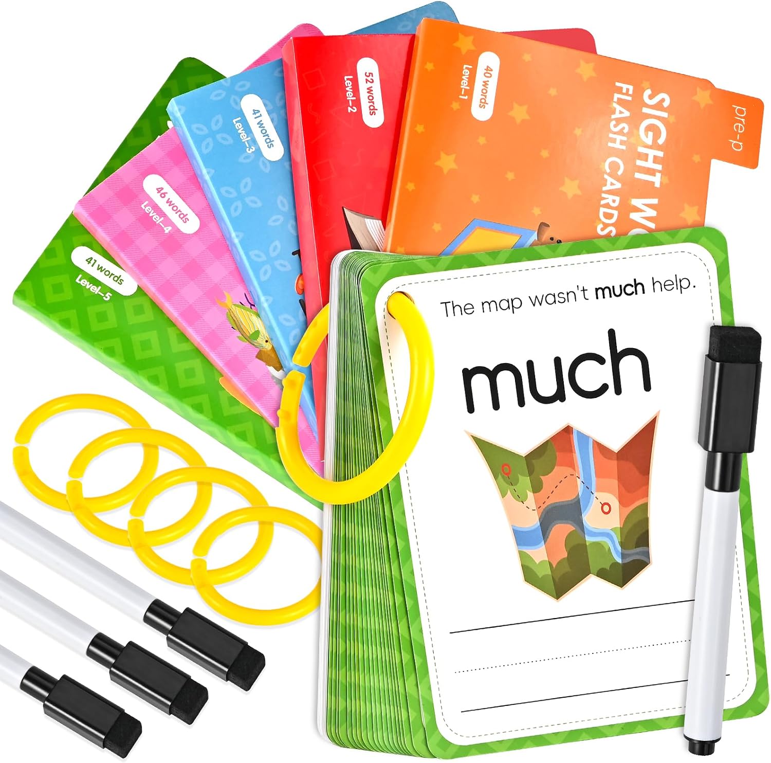 Amazon.com: Goldge Sight Words Flash Cards Kindergarten, 220+ High ...