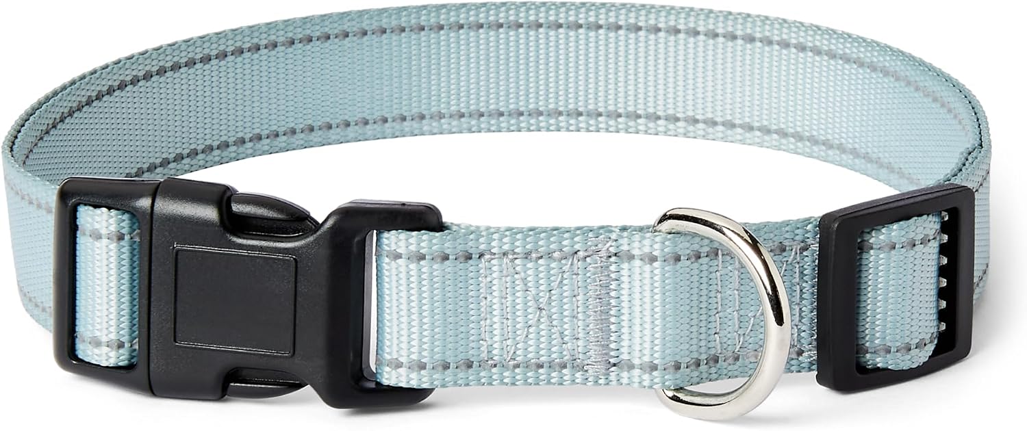 Amazon Basics Reflective Polyester Dog Collar with Quick-Release Buckle ...